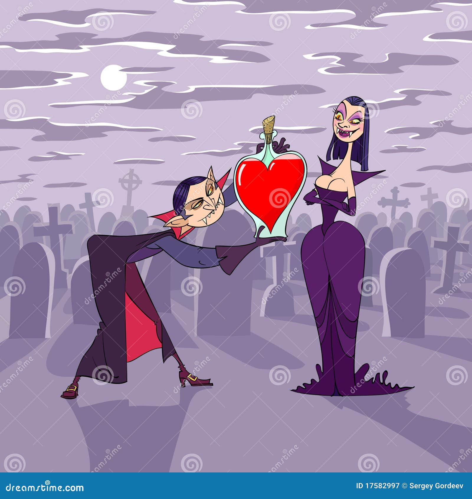 Valentine S Night of Vampire Stock Vector - Illustration of love ...