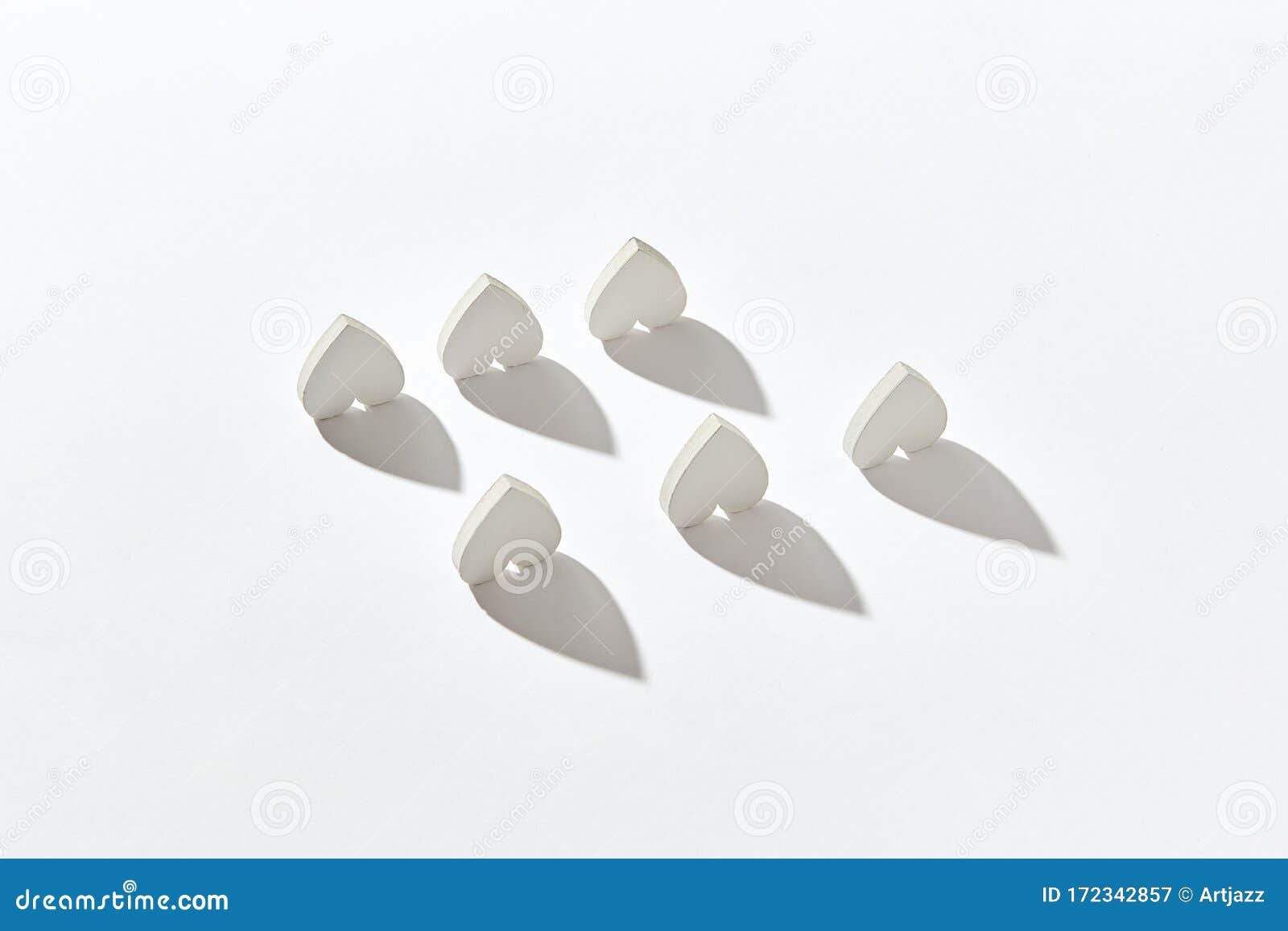 Valentine`s Vertical Inverted Hearts Pattern with Hard Shadows. Stock ...