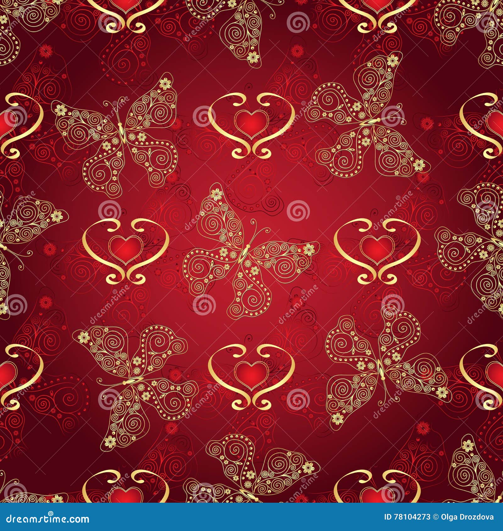 Valentine Seamless Dark Red Pattern Stock Vector - Illustration of ...