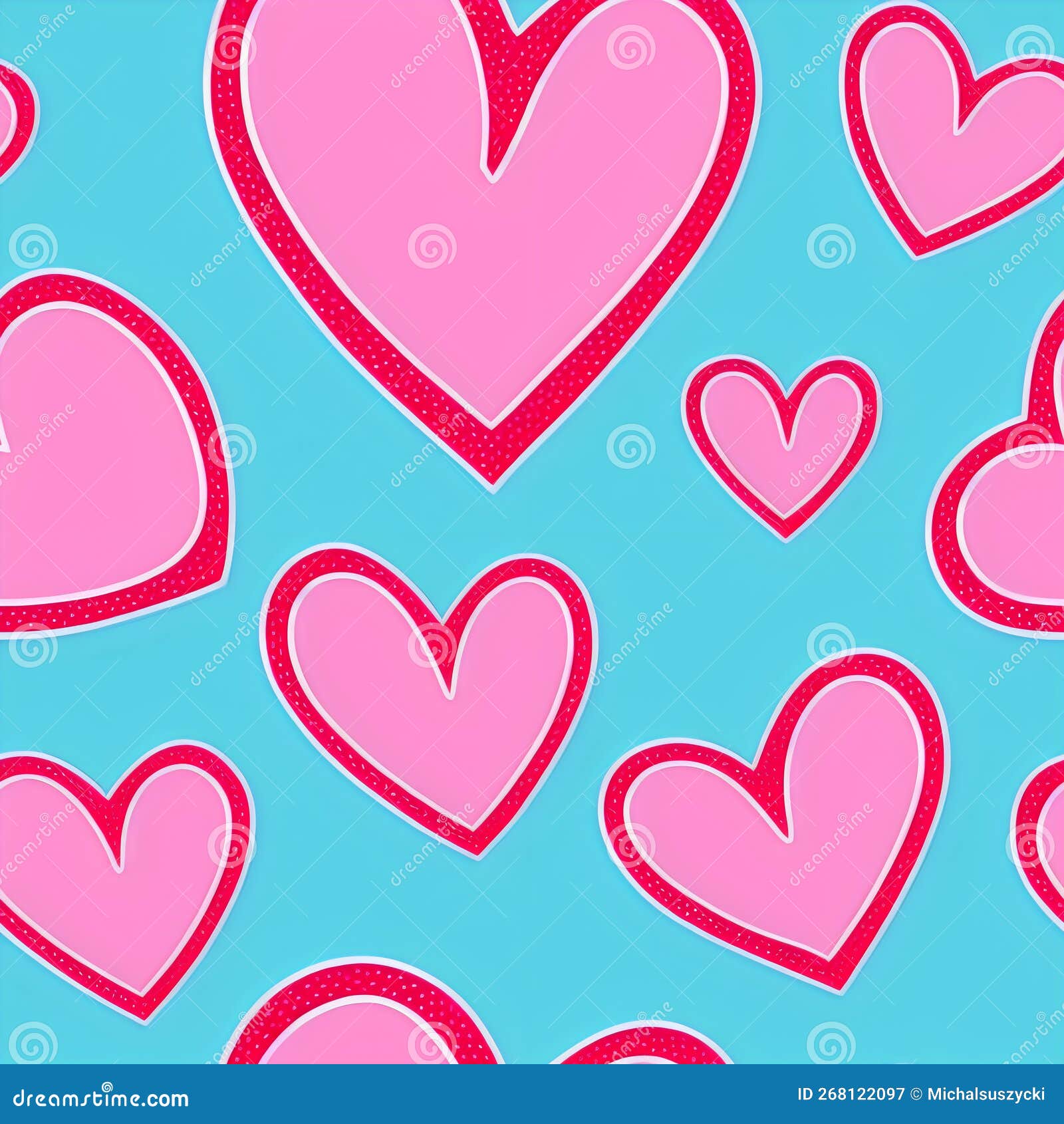 Valentine Seamless Hearts Pattern Stock Illustration - Illustration of ...