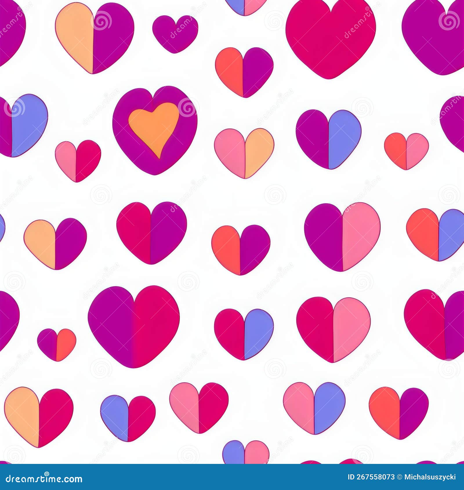 Valentine Seamless Hearts Pattern Stock Illustration - Illustration of ...