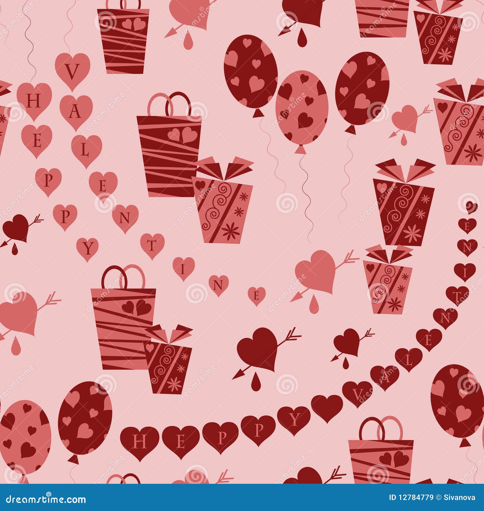 Valentine seamless pattern stock vector. Illustration of graphic - 12784779