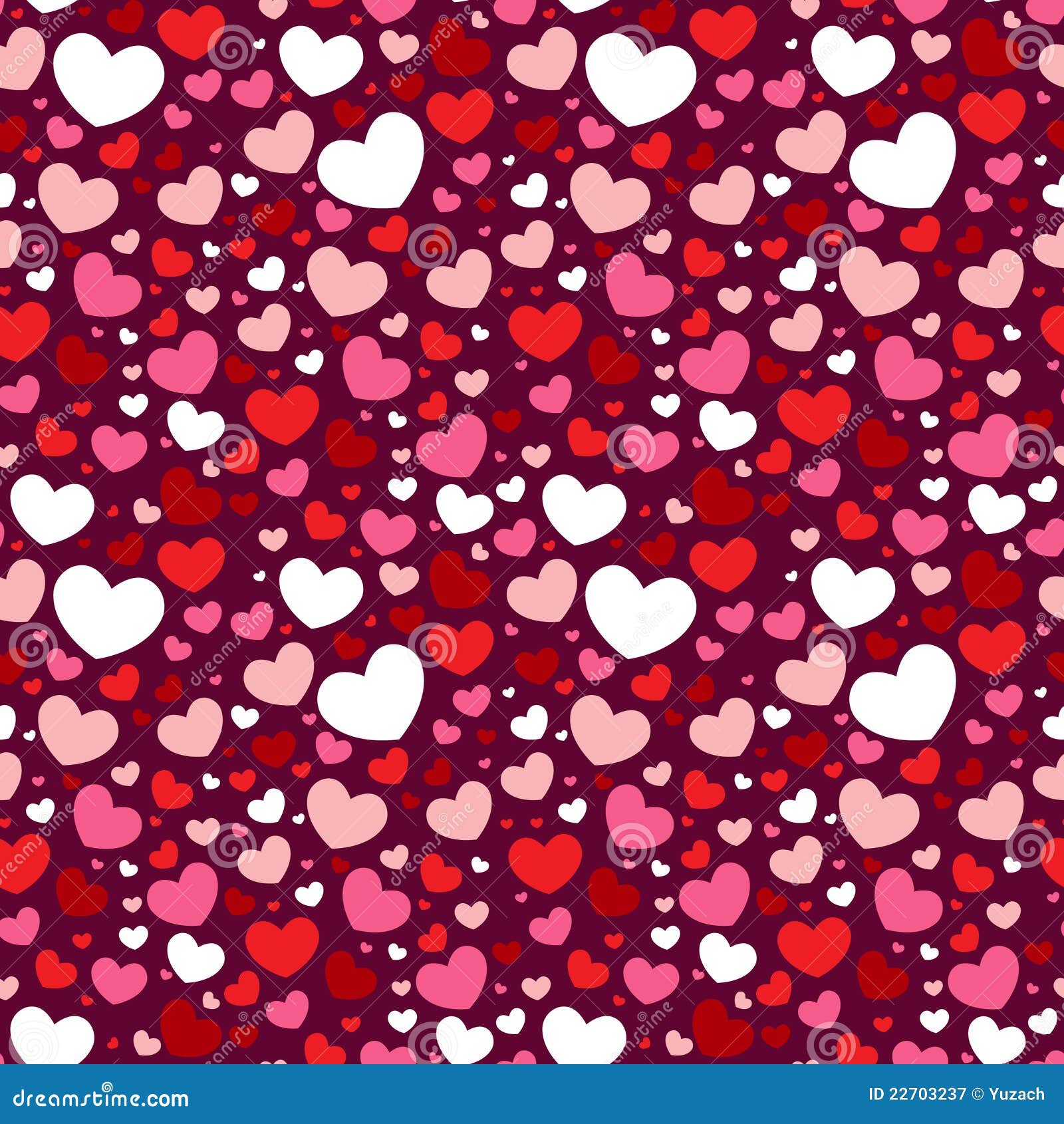 Valentine Seamless Pattern with Hearts Stock Vector - Illustration of ...