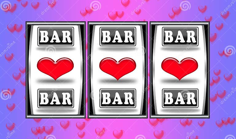 Valentine slot machine stock illustration. Illustration of round - 12463041
