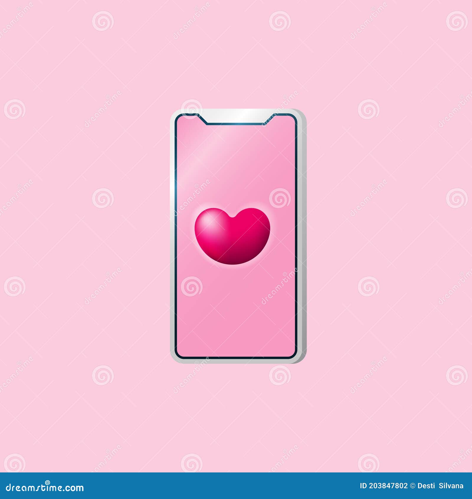 Valentine Smartphone with Heart Shape Symbol Stock Vector ...