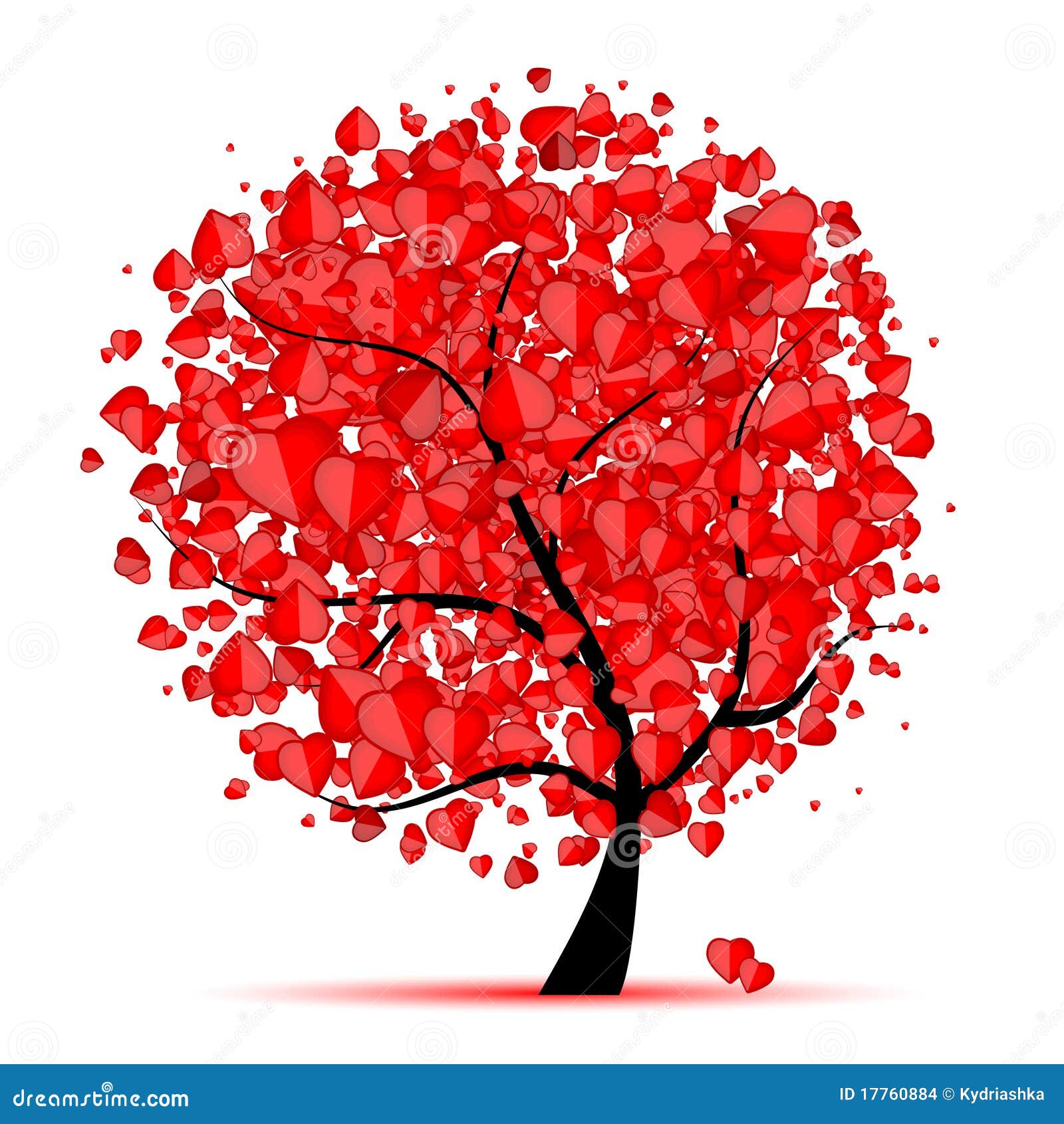 Valentine Tree, Love, Leaf from Hearts Stock Vector - Illustration of ...