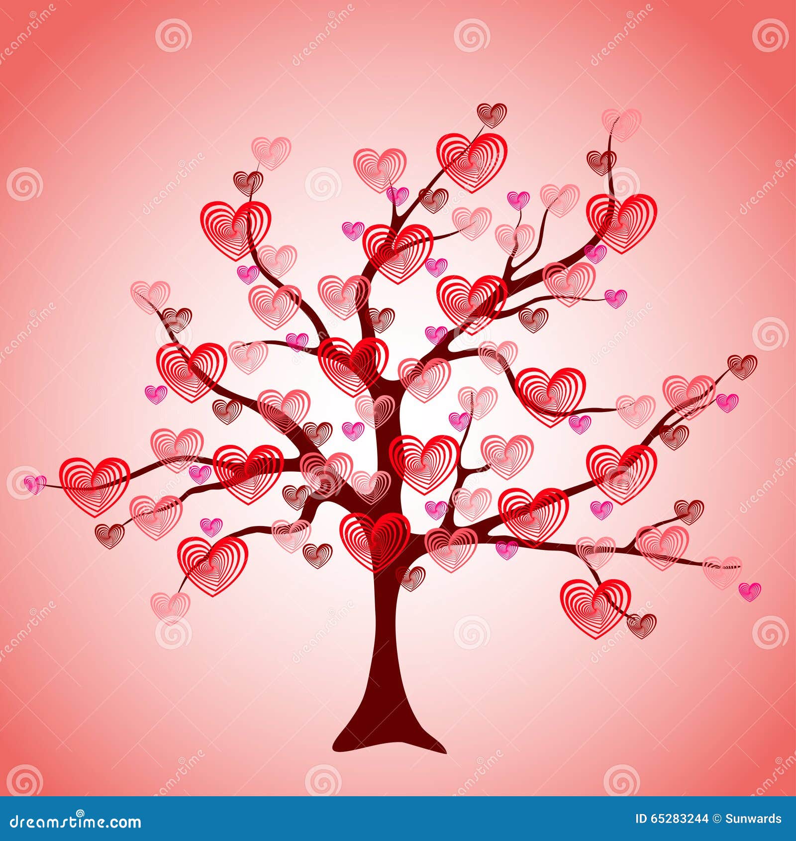 Valentine Tree, Love, Leaf from Hearts Stock Vector - Illustration of ...