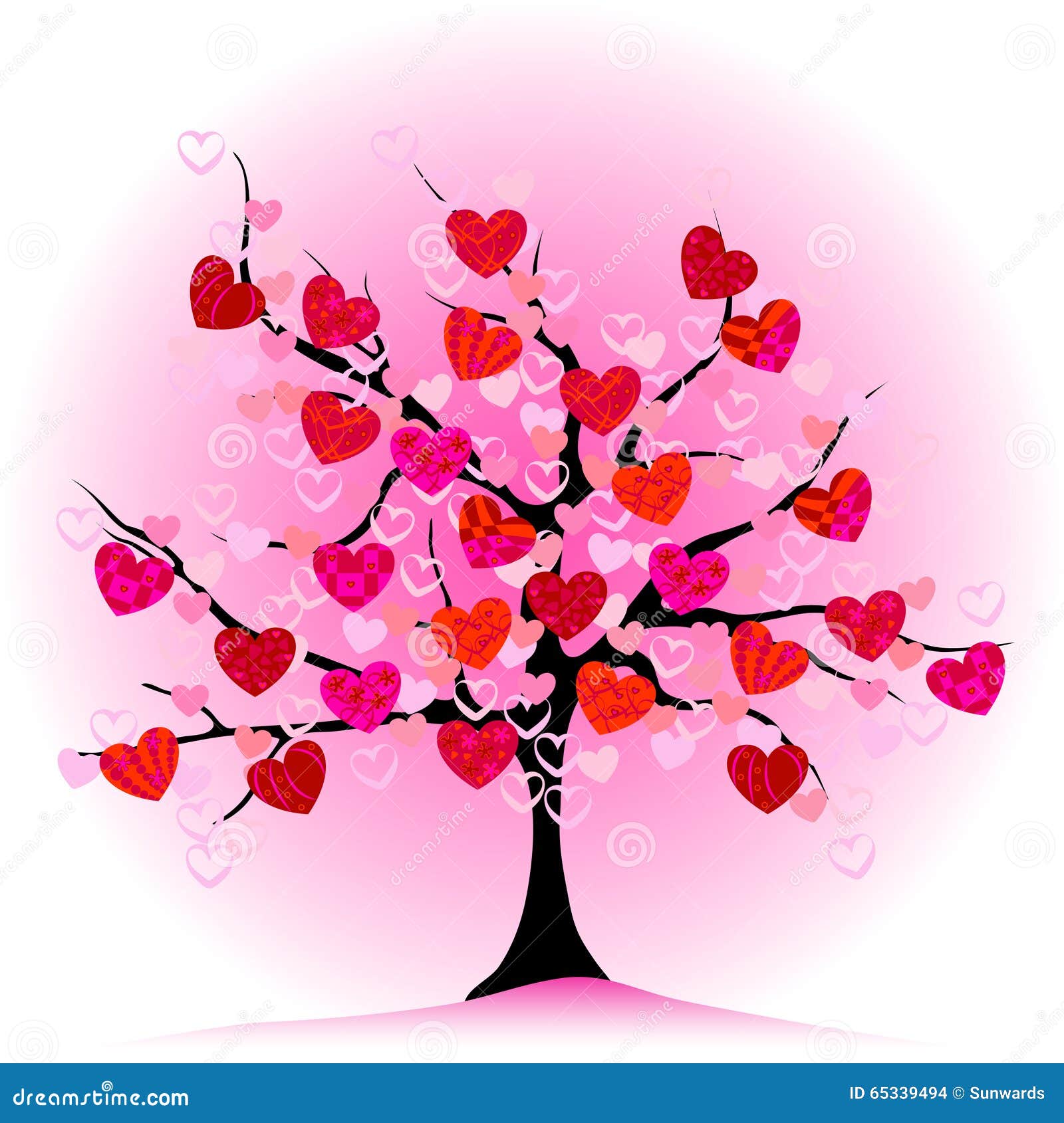 Valentine Tree, Love, Leaf from Hearts Stock Vector - Illustration of ...