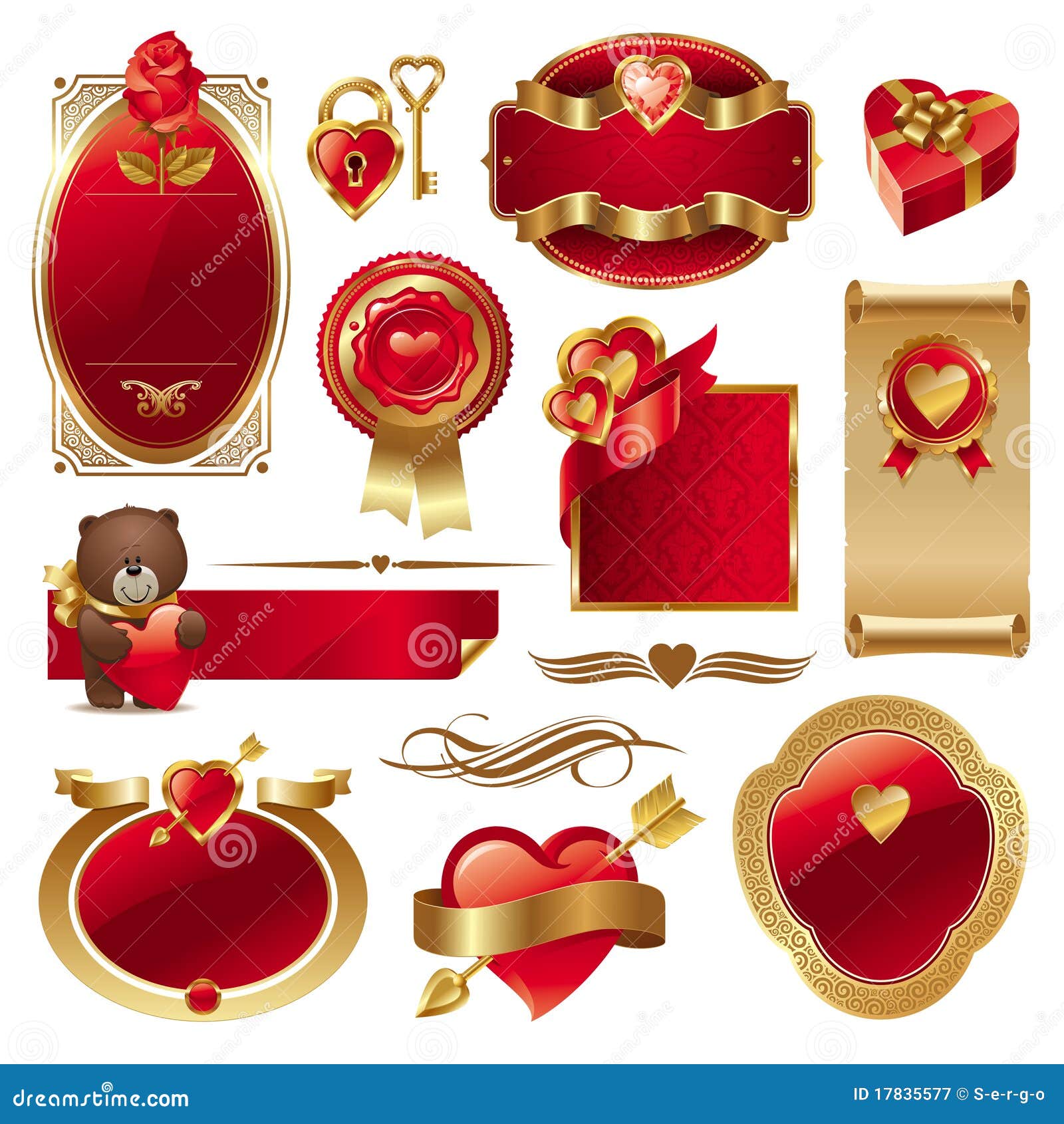 Valentine vector set stock vector. Illustration of beauty - 17835577