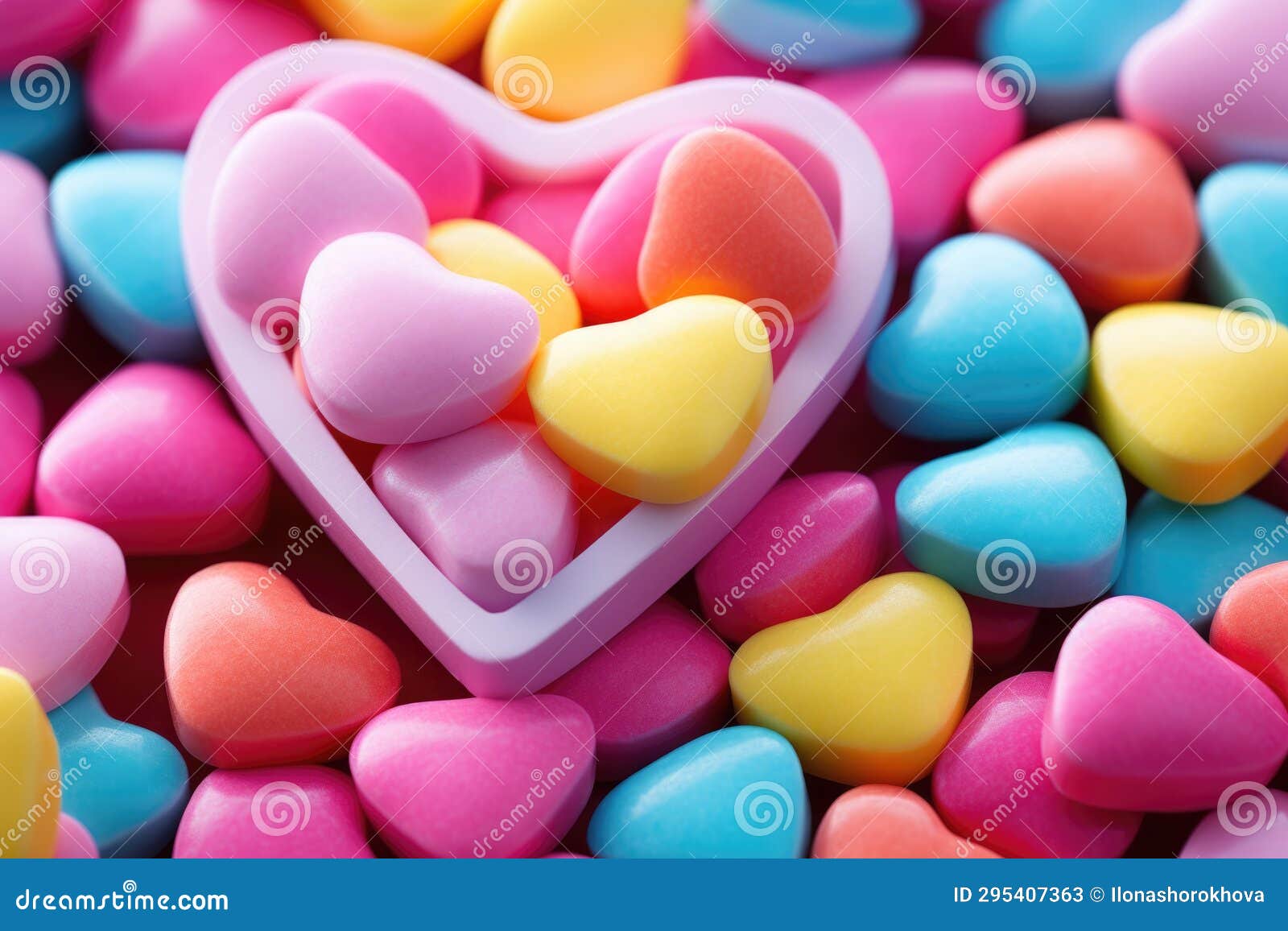 Valentines Candy Bouquet Vector Banner Template. Happy Valentines Day ...