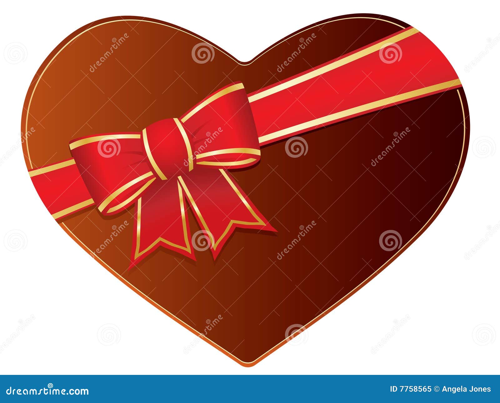 Valentines Chocolate Box with Bow and Ribbons Stock Vector ...