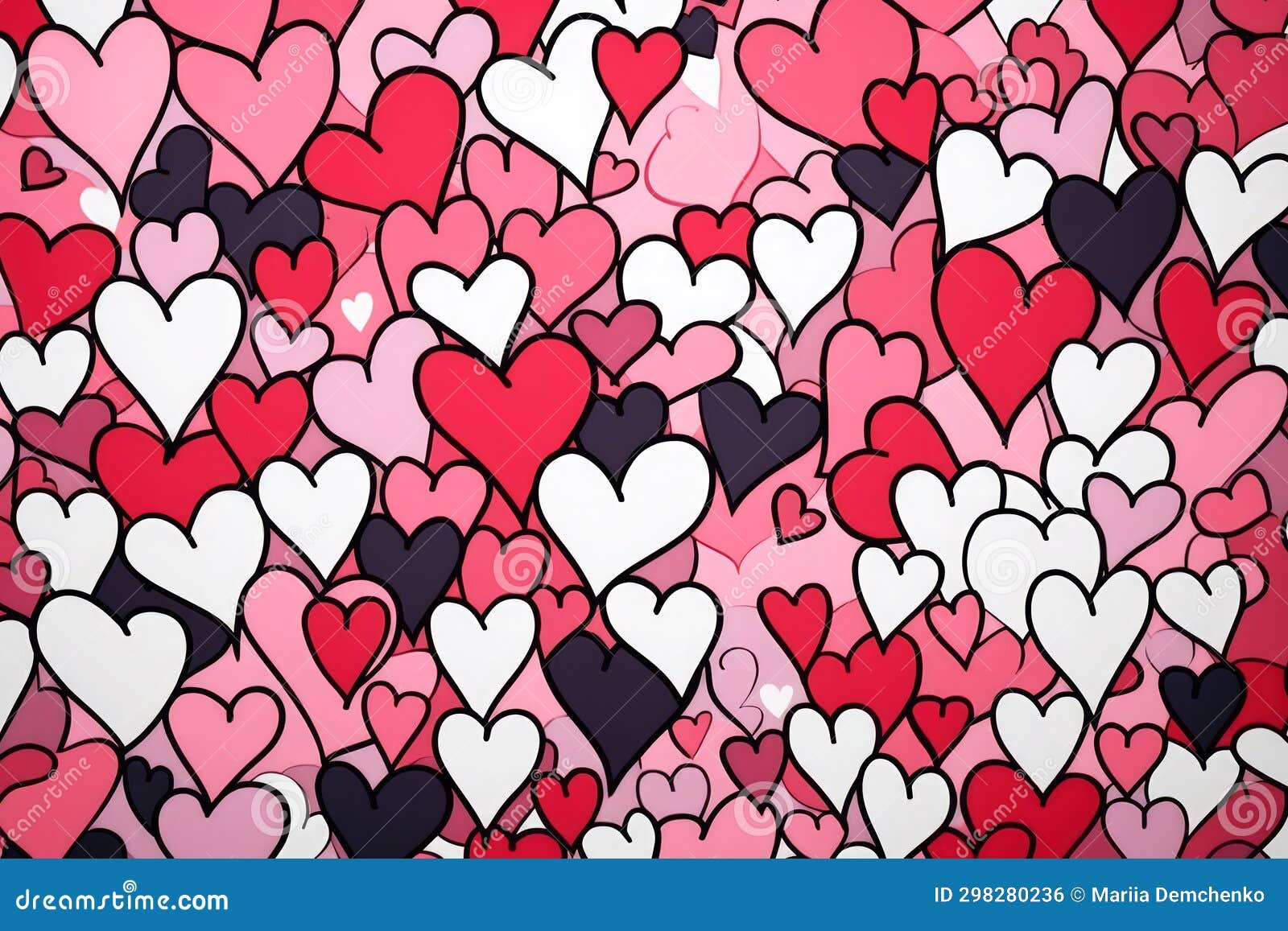 Valentines Day Abstract Hearts Background in Doodle Style Stock Photo ... Valentines Day Abstract Hearts Background in Doodle Style Stock Photo ...