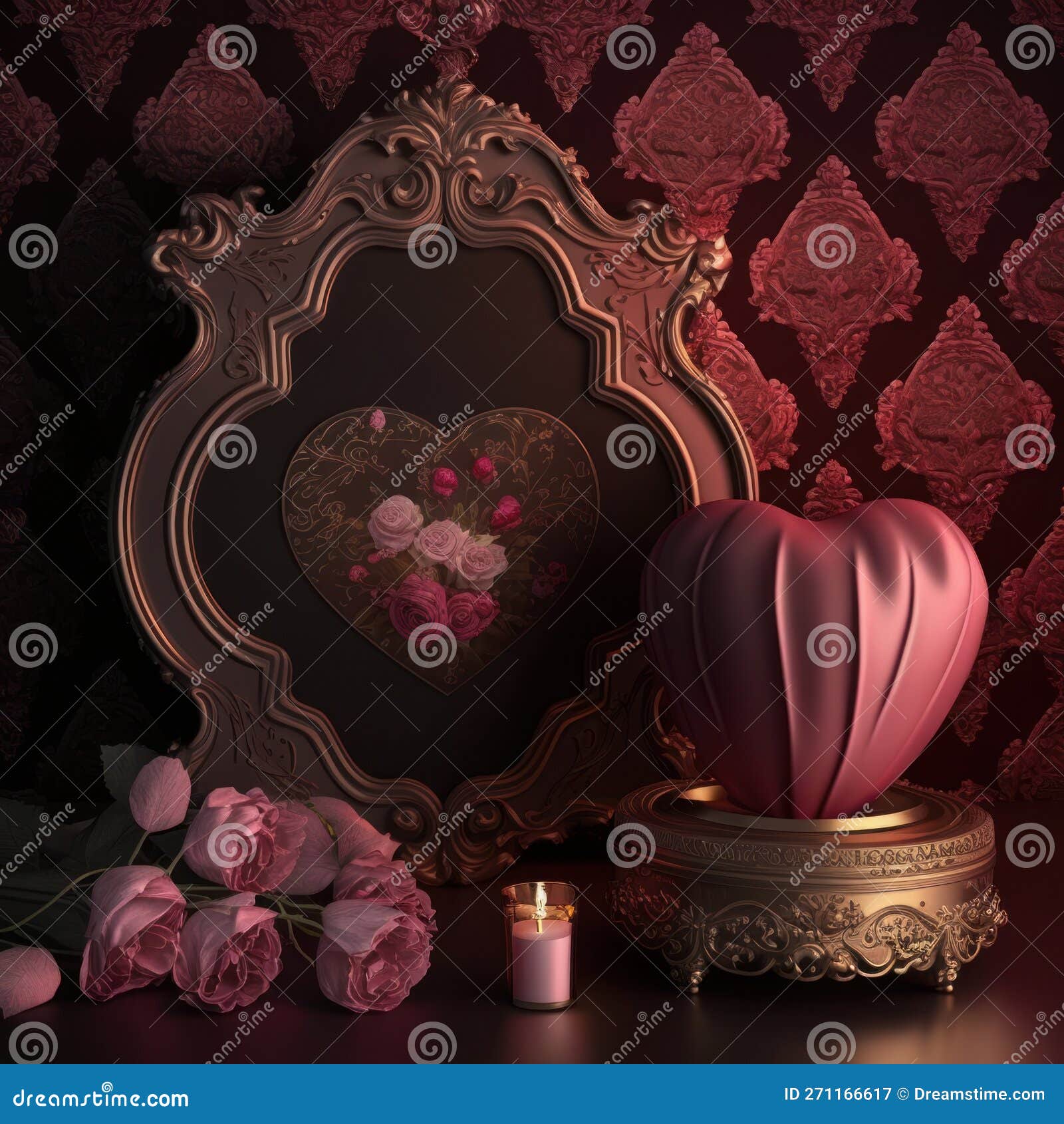 Valentines Day Artistic Rococo for a Beautiful Background (generative ...