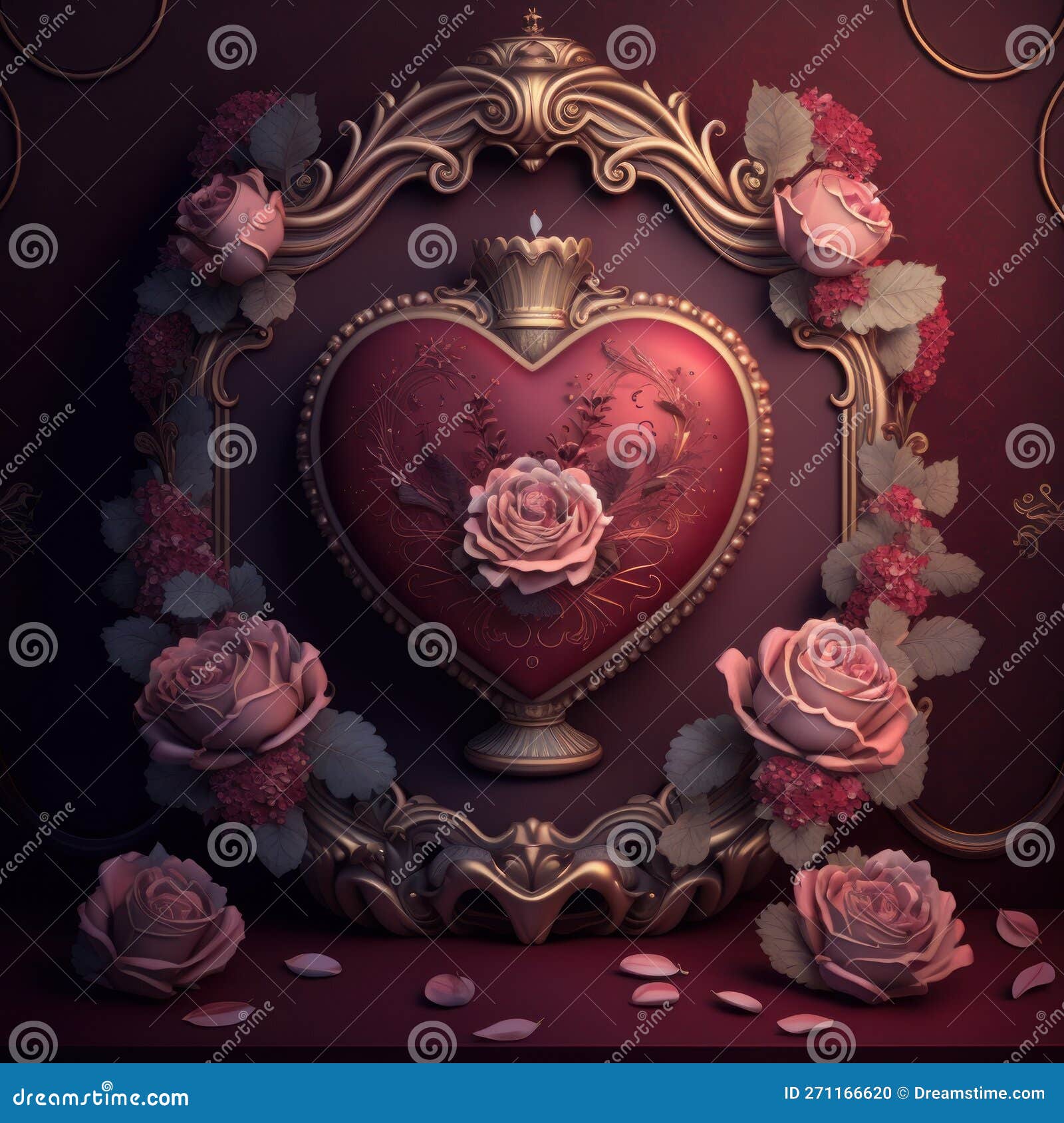 Valentines Day Artistic Rococo for a Beautiful Background (generative ...