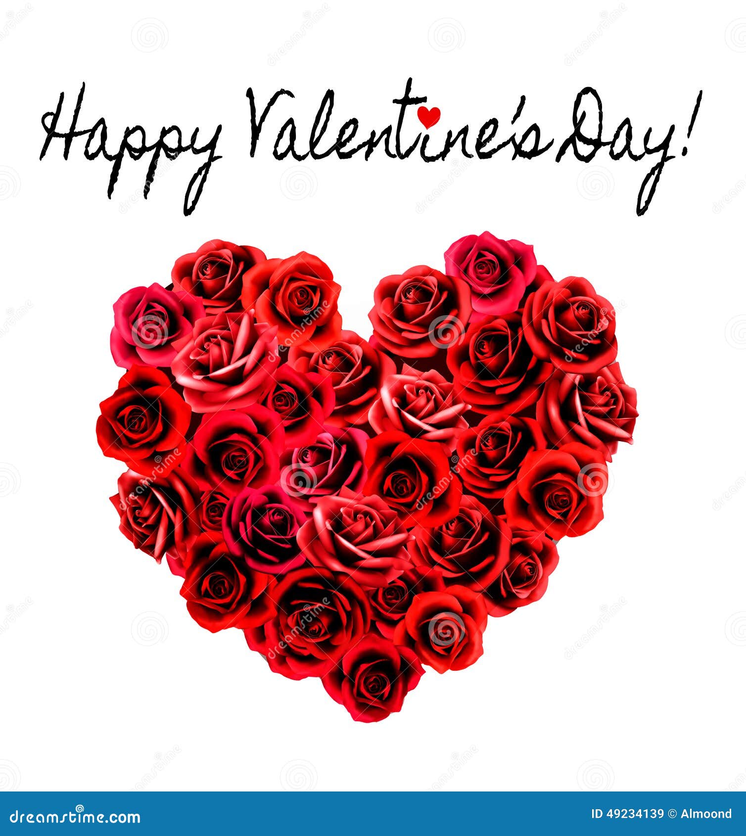 Valentines Day Background. Heart Made of Red Roses Stock Vector ...