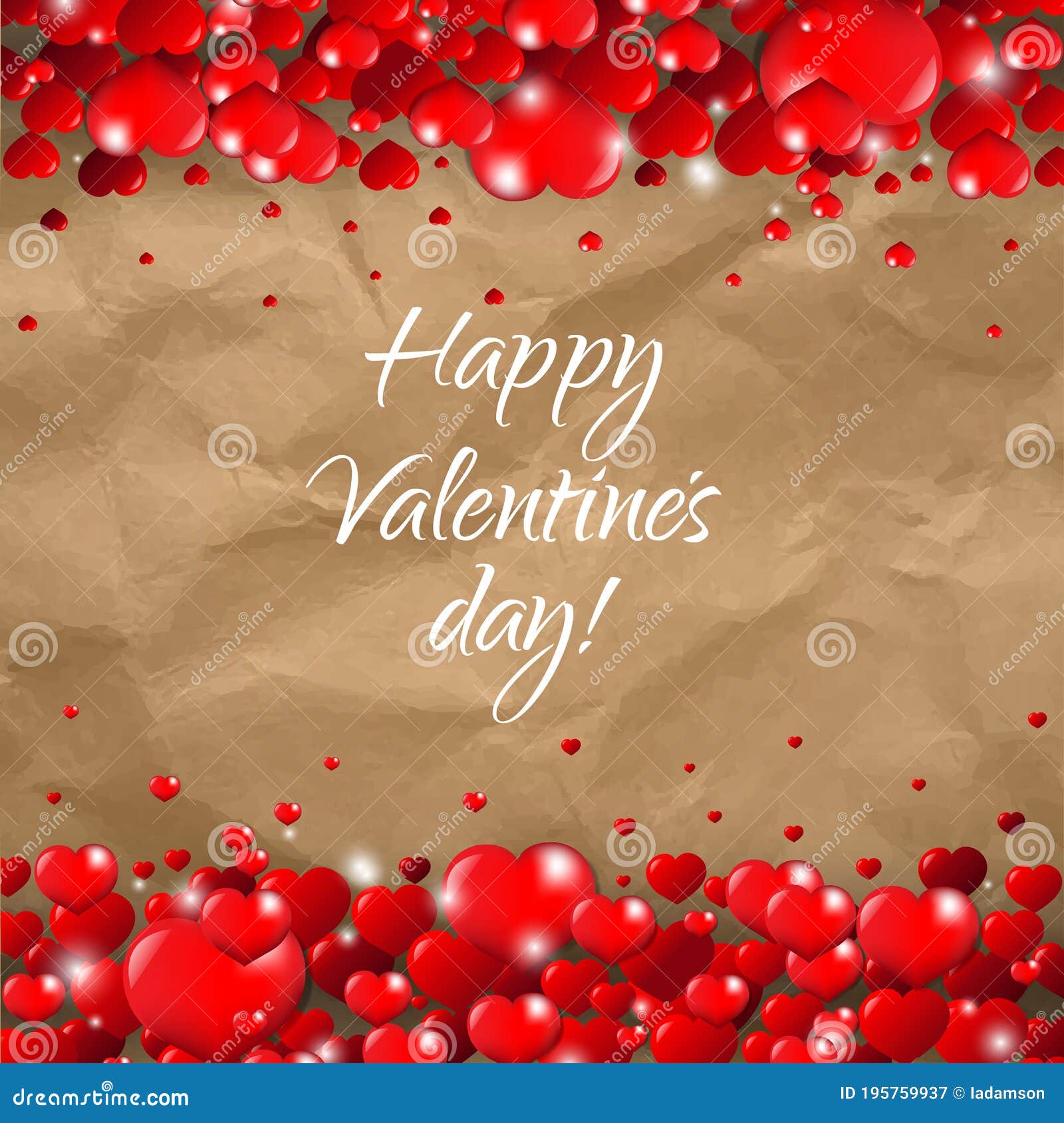 Valentines Day Border Cardboard Background Stock Vector - Illustration ...