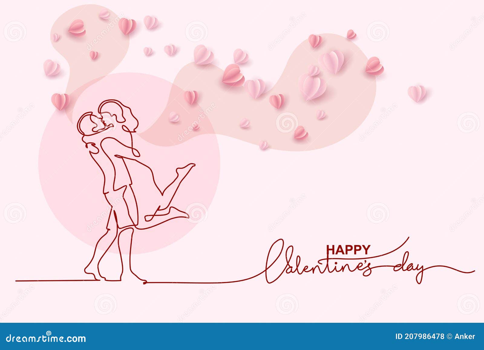 Valentines Day Continuous Line Drawing One Line Art Of English Hand