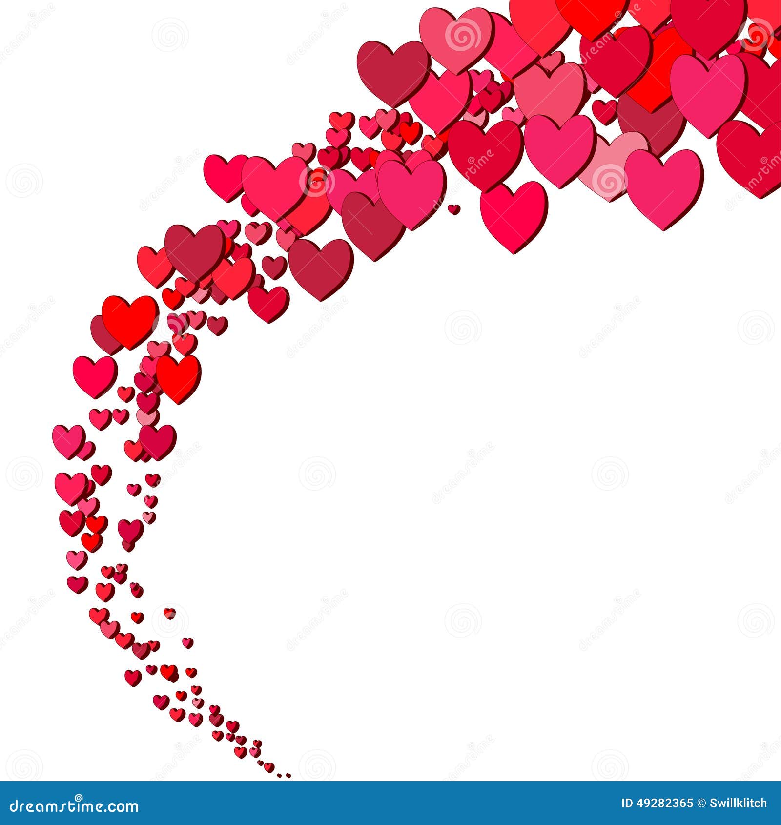 Valentines Day Card with Scattered Hearts Stock Vector - Illustration ...