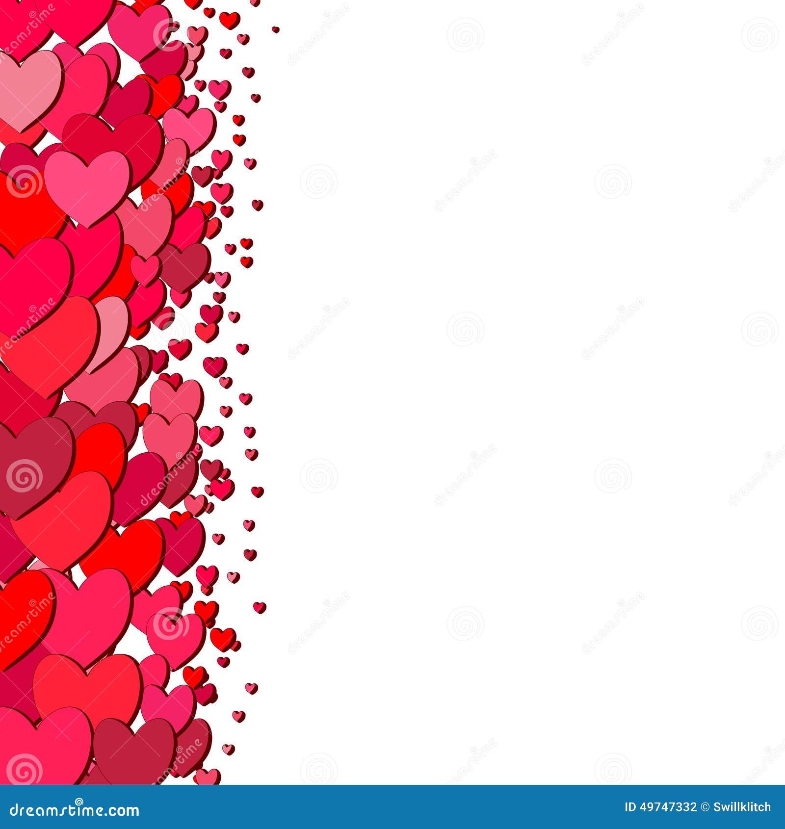 Valentines Day Card with Scattered Hearts Stock Vector - Illustration ...