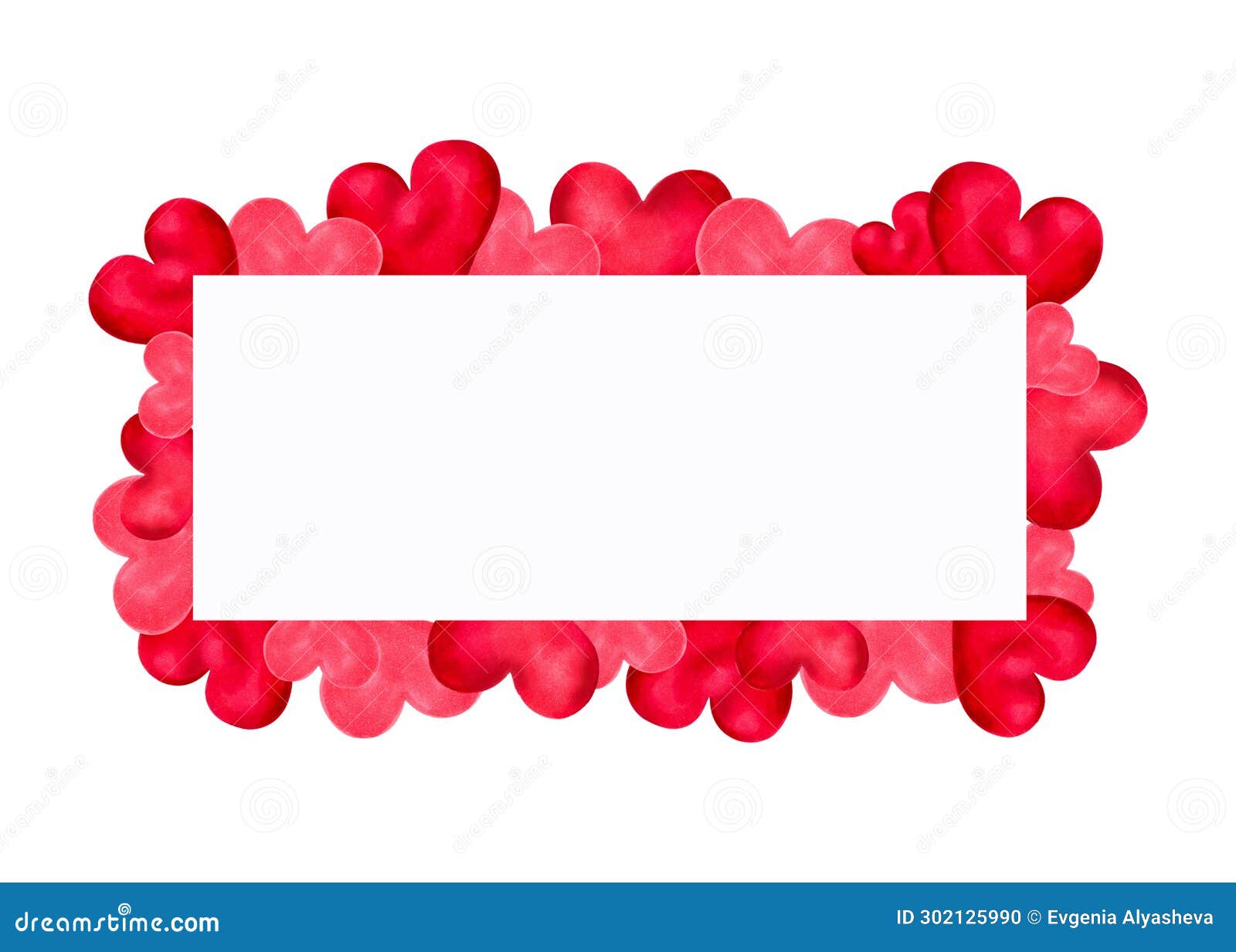 Valentines Day Frame with Place for Text.Rectangular Template Made of ...