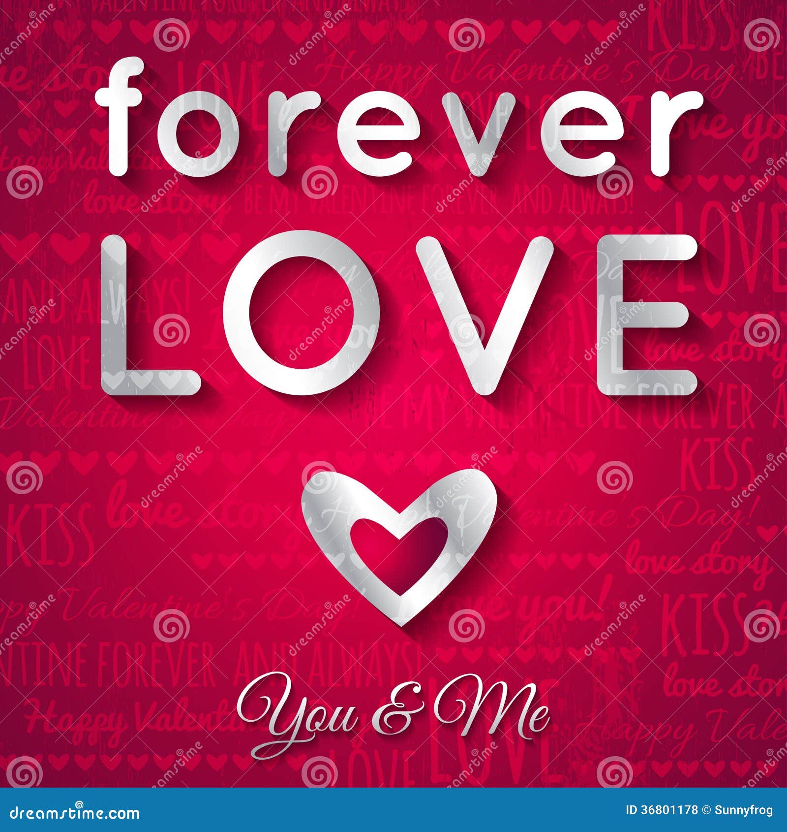 Valentines Day Greeting Card with Silver Text, Ve Stock Vector ...