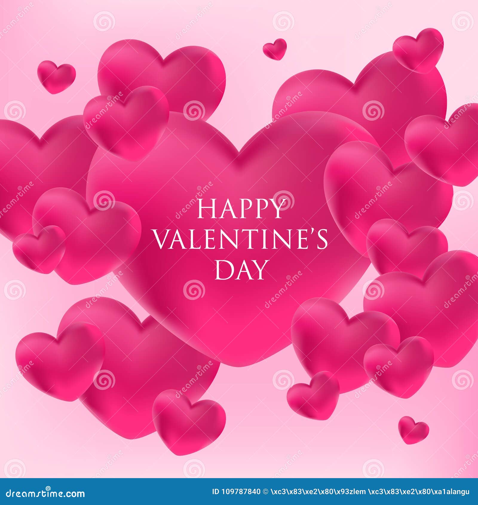 Happy Valentines Day Greeting Card Vector Illustration Stock Vector