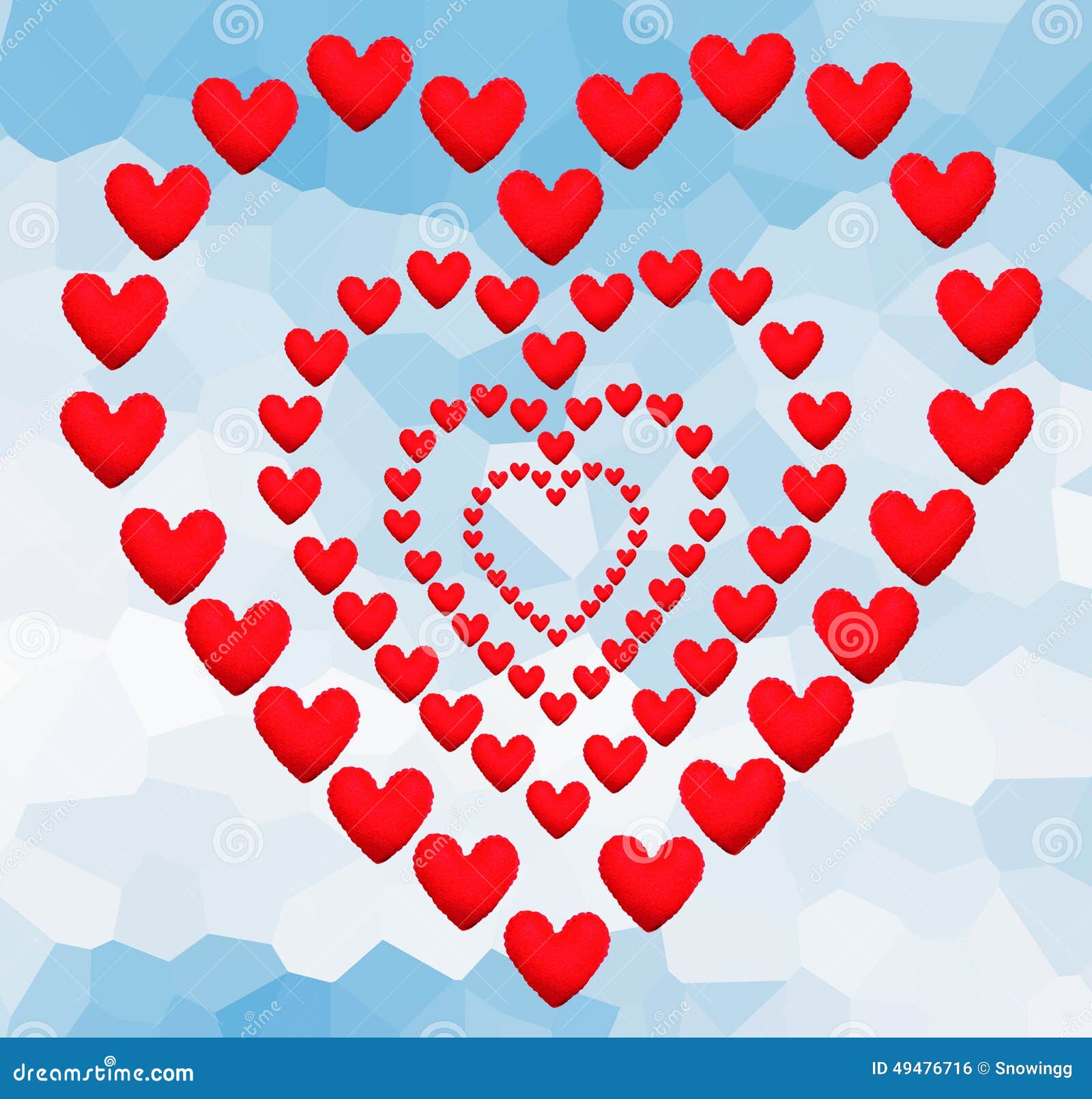 Valentines Day Heart Love Element on Abstract Polygonal Background ...