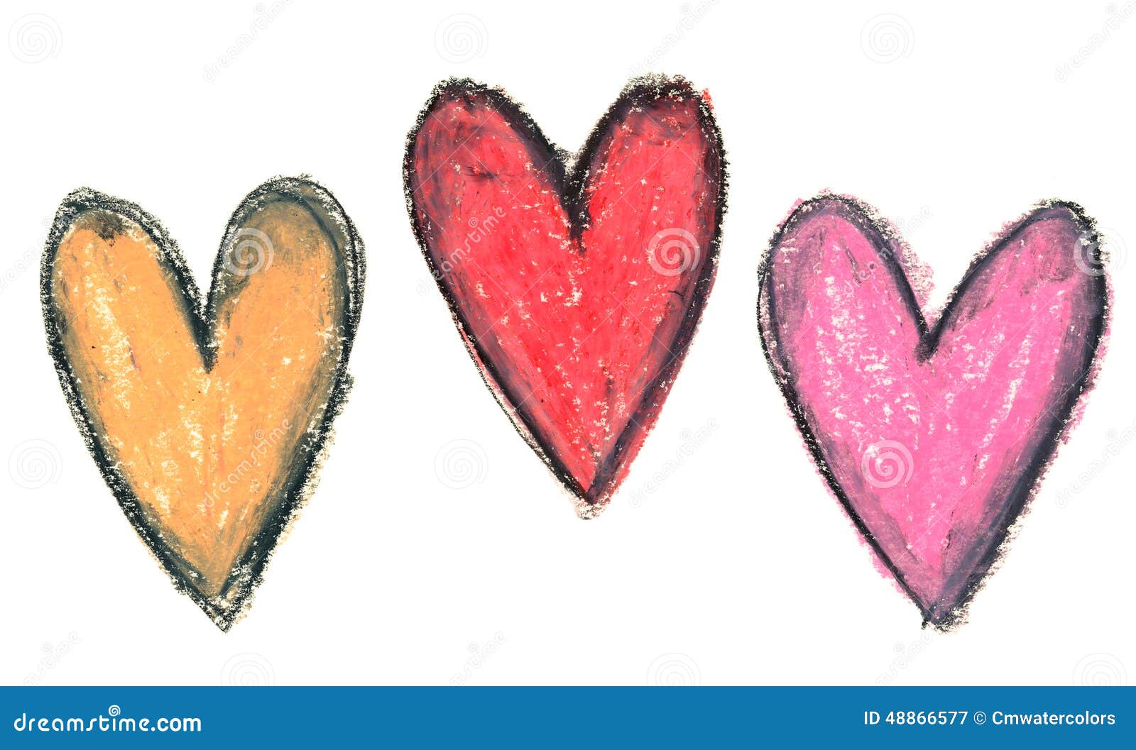 Valentines Day Hearts Set Expressive Hand Drawn Stock Illustration ...