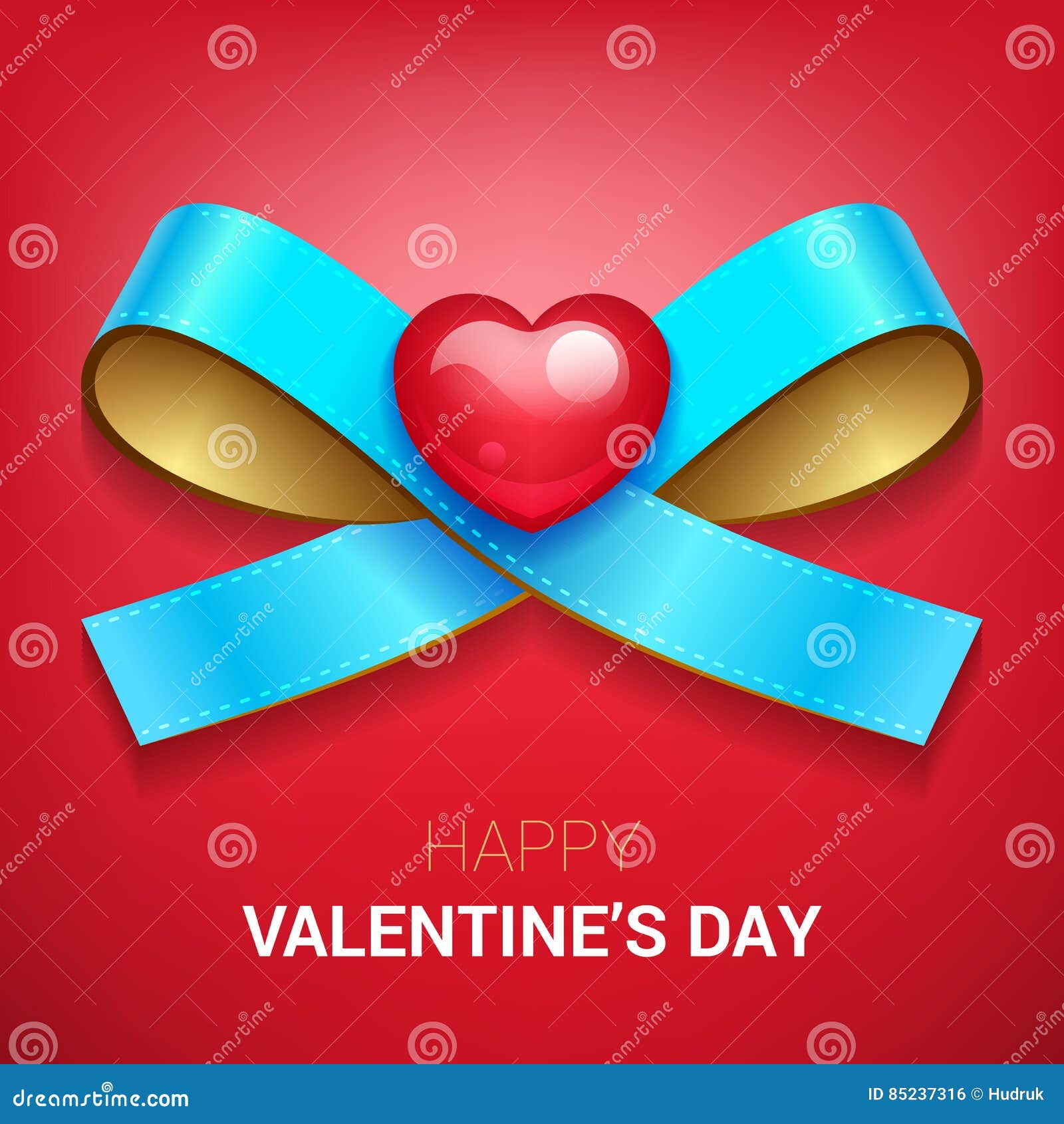Valentines Day Illustration. Ribbon with Heart Stock Illustration ...