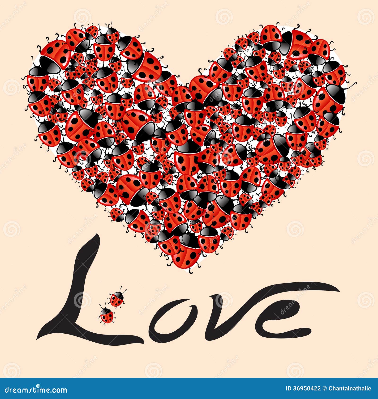 Ladybug With Heart Vector Illustration | CartoonDealer.com #23869164