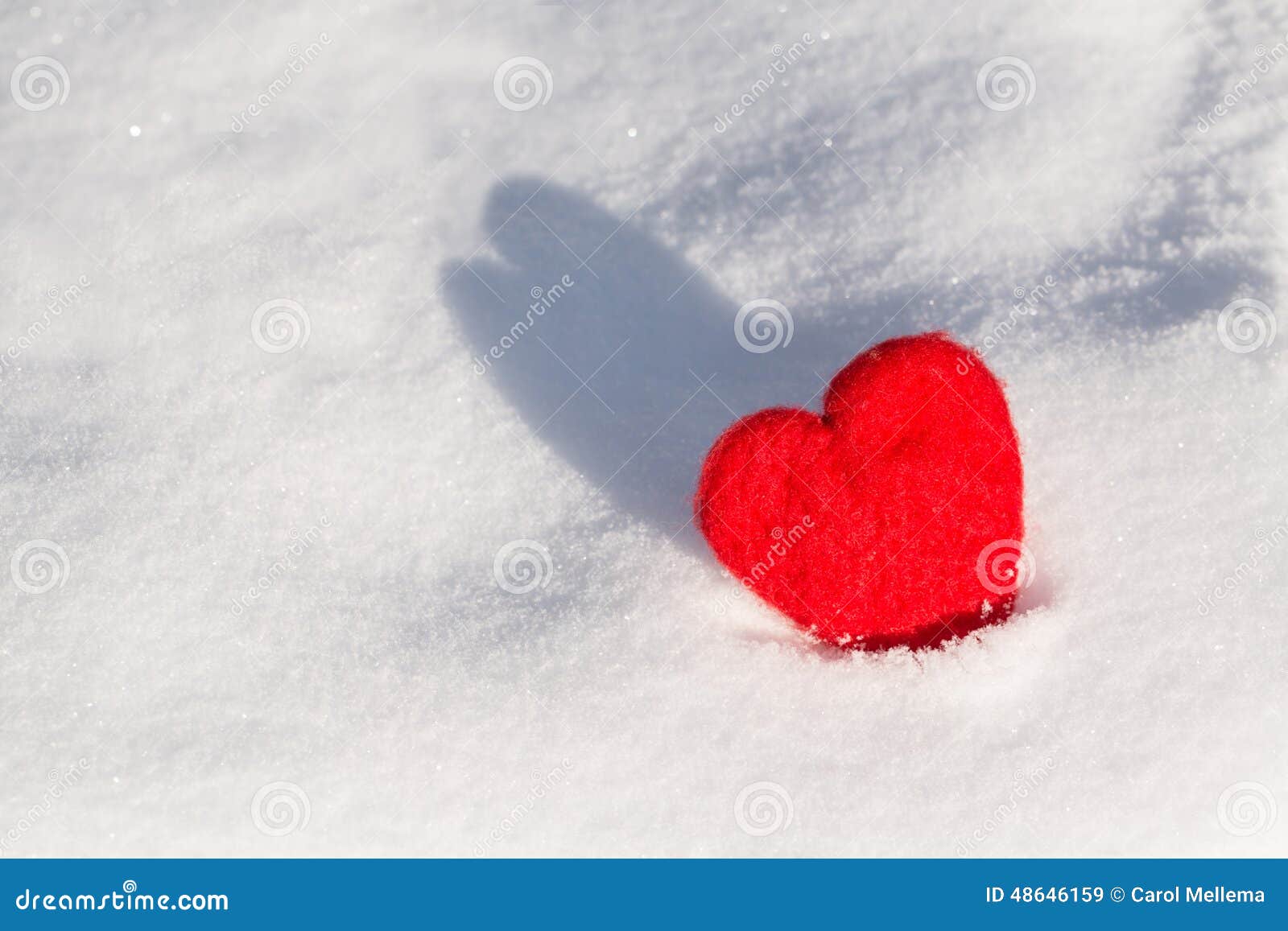 Valentines Day Love Heart in Snow with Shadow Stock Image - Image of ...