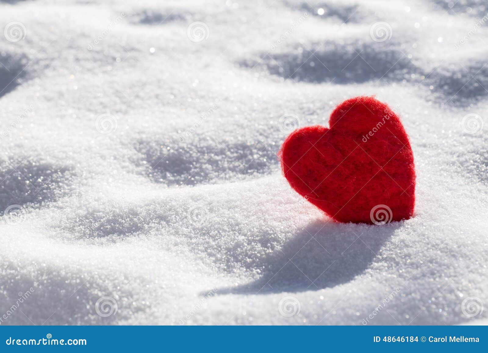 Valentines Day Love Heart in Snow Stock Photo - Image of purple, warm ...
