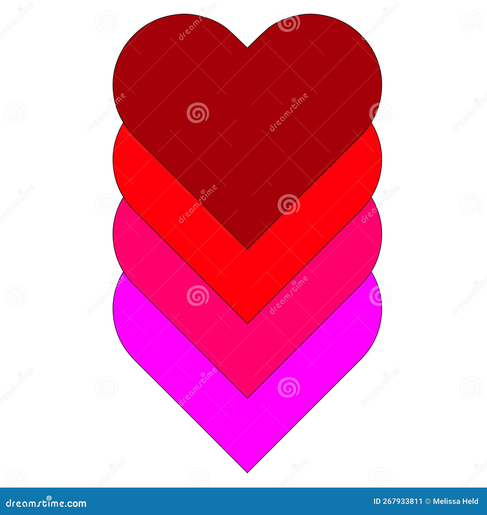 Valentines Day Overlapping Heart Vector Graphic Stock Vector ...