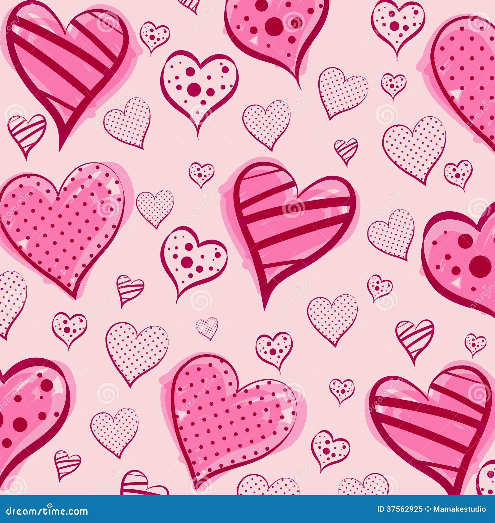 Valentines Day Pattern Background Stock Illustration - Illustration of ...