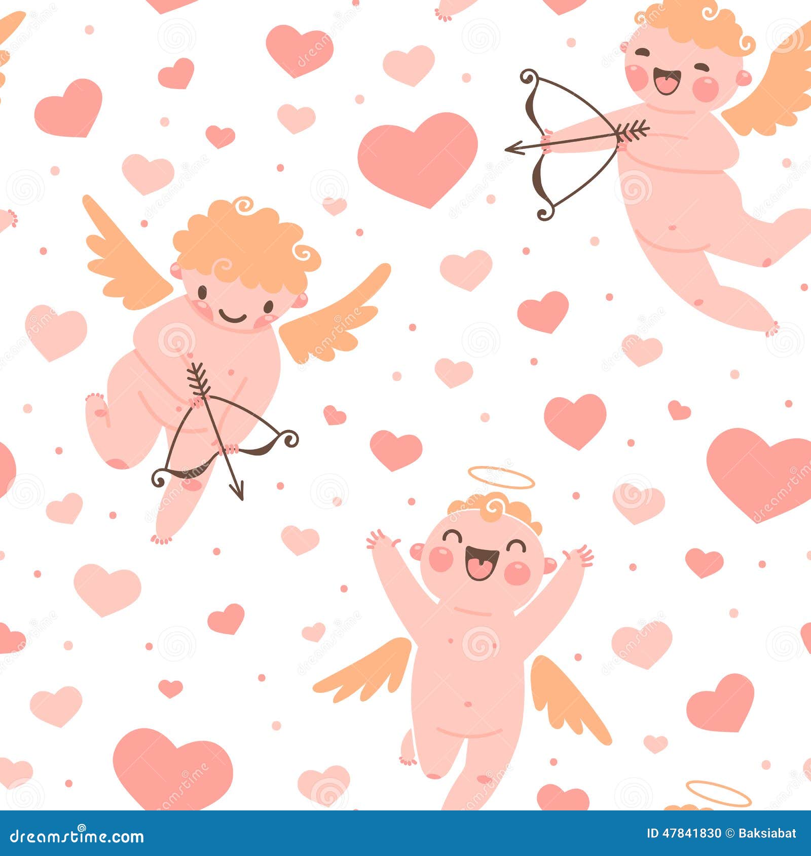 Valentines Day Romantic Seamless Pattern with Cute Stock Vector ...