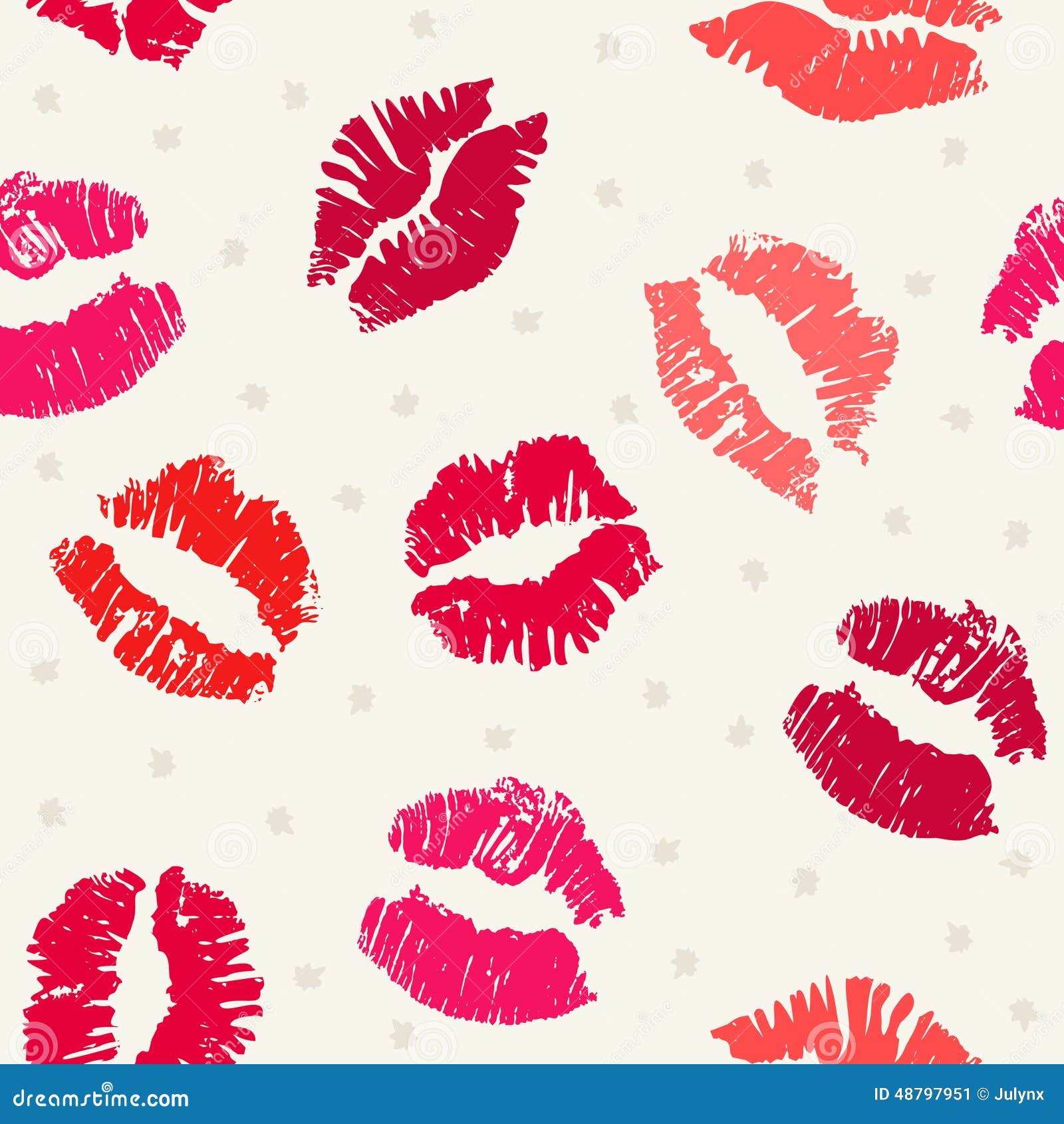 Valentines Day. Seamless Pattern with Red Lipsticks Kiss Stock Vector ...