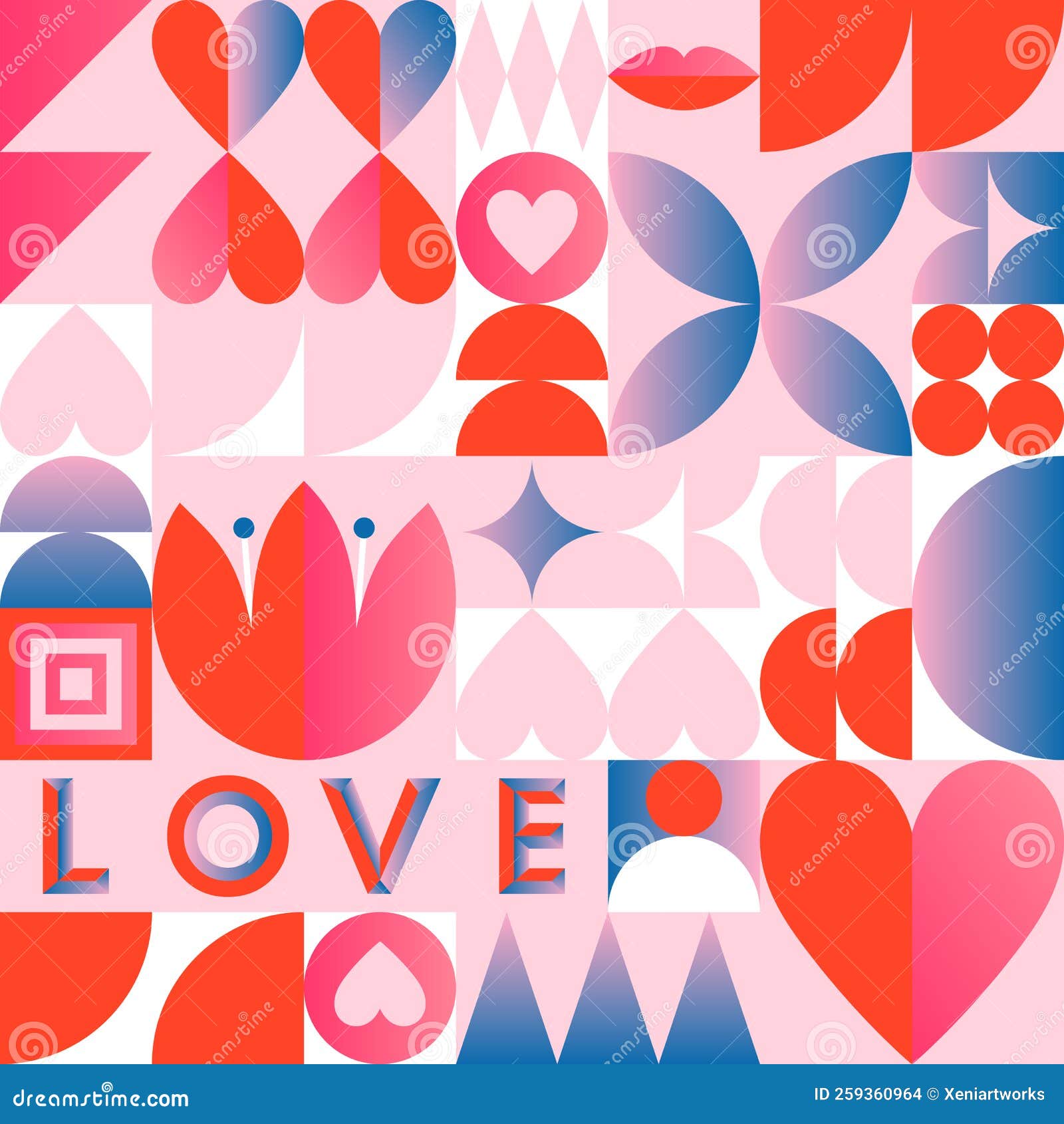 Valentines Day Seamless Pattern Template.Romantic Vector Wallpaper in ...