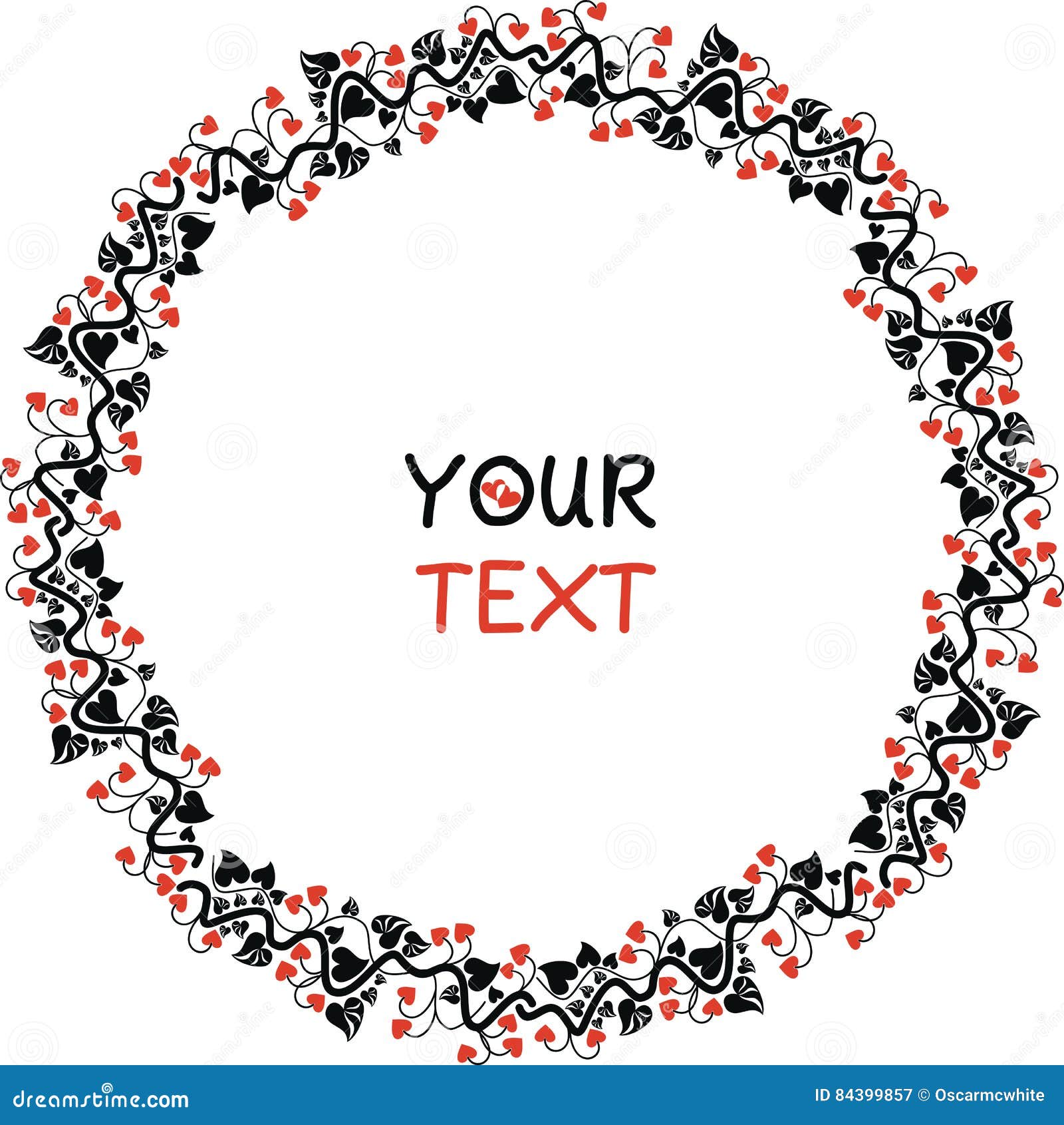 Valentines Day Vector Round Vignette Stock Vector - Illustration of ...