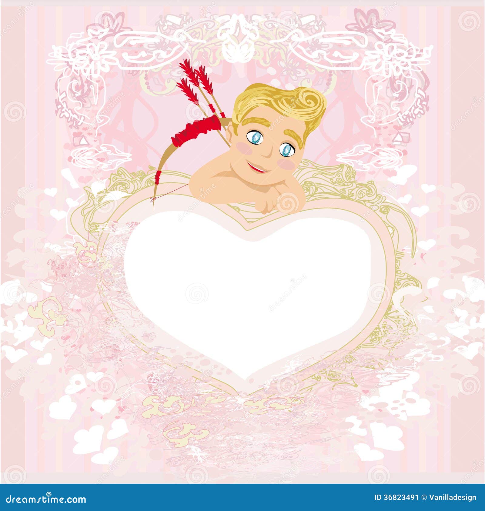 Valentines Frame with a Sweet Cupid Stock Vector - Illustration of ...