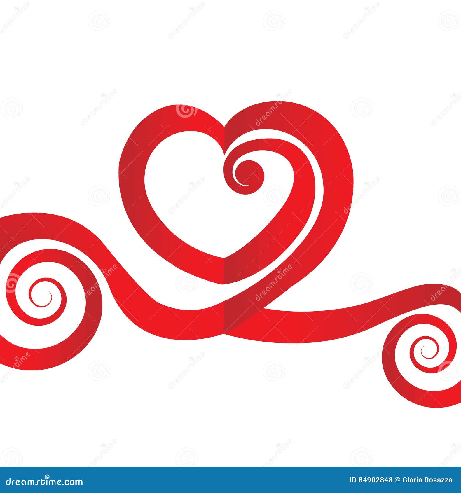 Valentines Heart Love Swirly Design Stock Vector - Illustration of ...