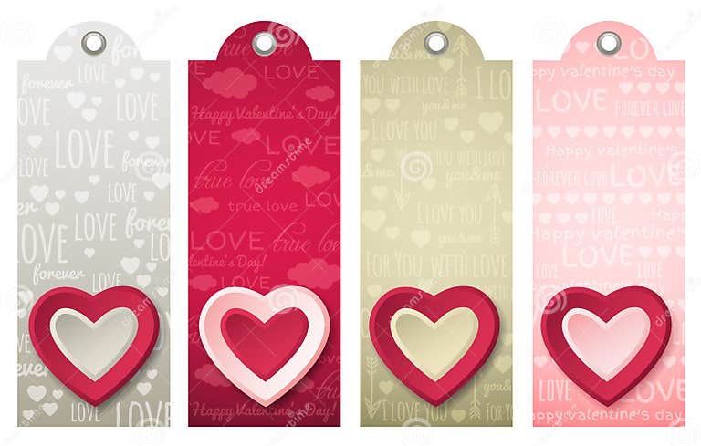 Valentines Labels with Decorative Hearts, Vector Stock Vector ...