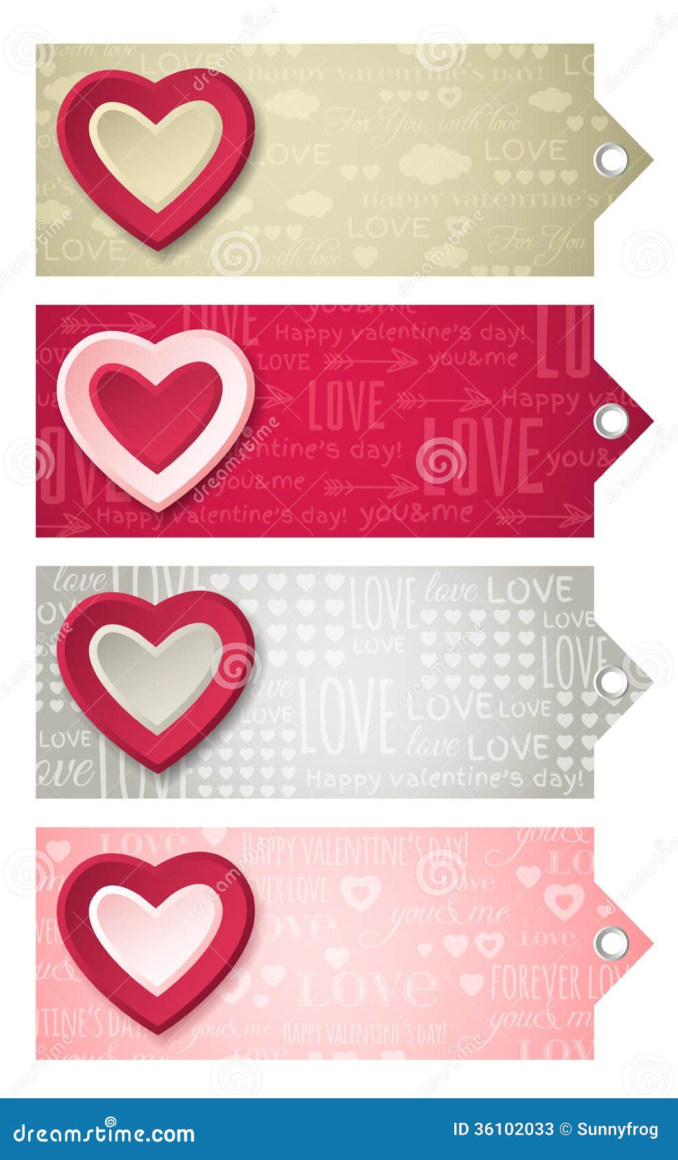 Valentines Labels with Decorative Hearts, Vector Stock Vector ...