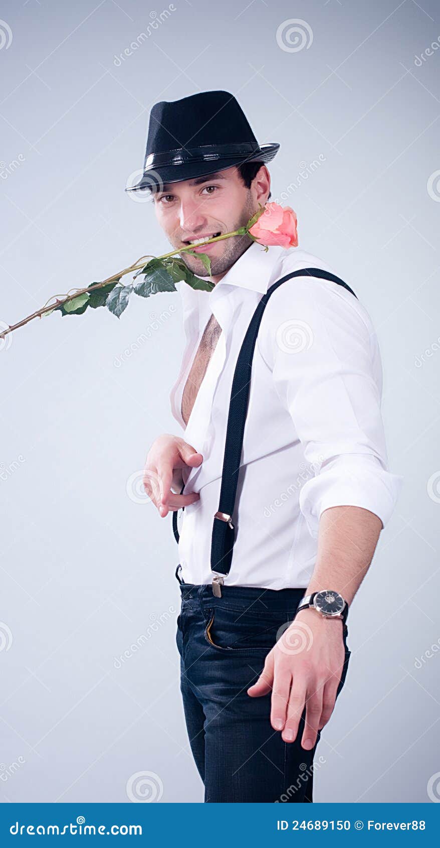 Valentines man stock photo. Image of caucasian, gift - 24689150