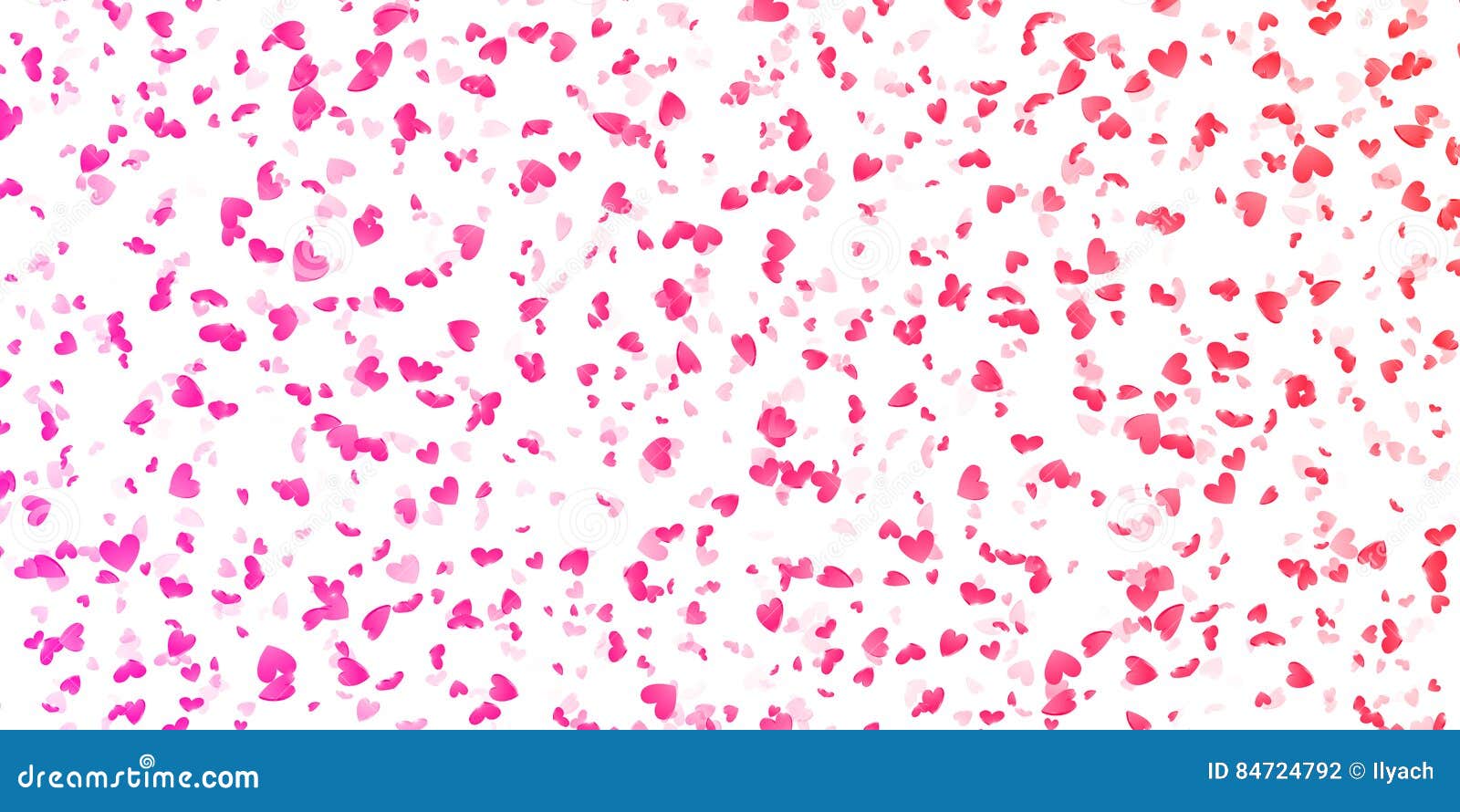 Valentines Pink Hearts Falling Vector Background Stock Vector ...