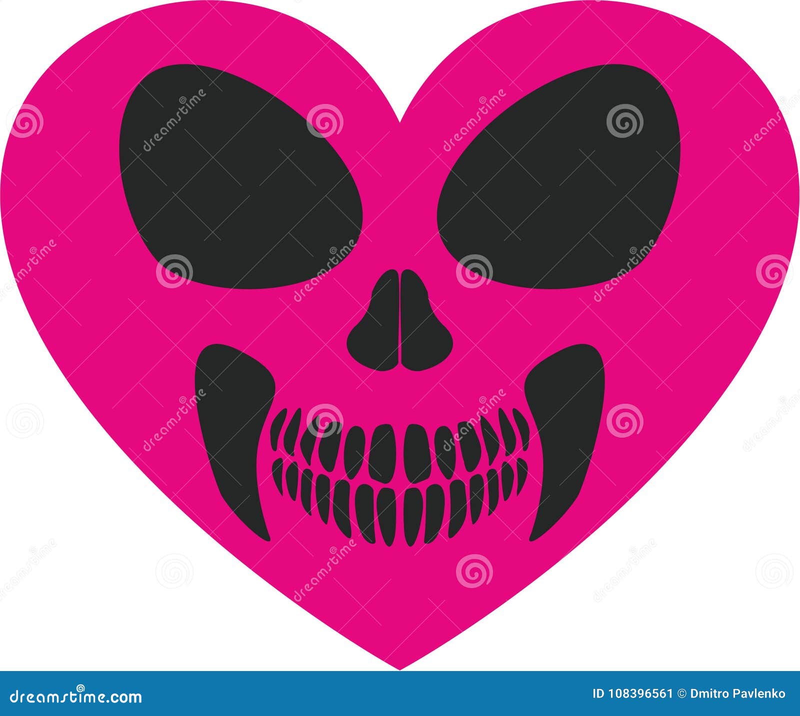 Valentines Skull With Heart Stock Vector Illustration Of Grunge