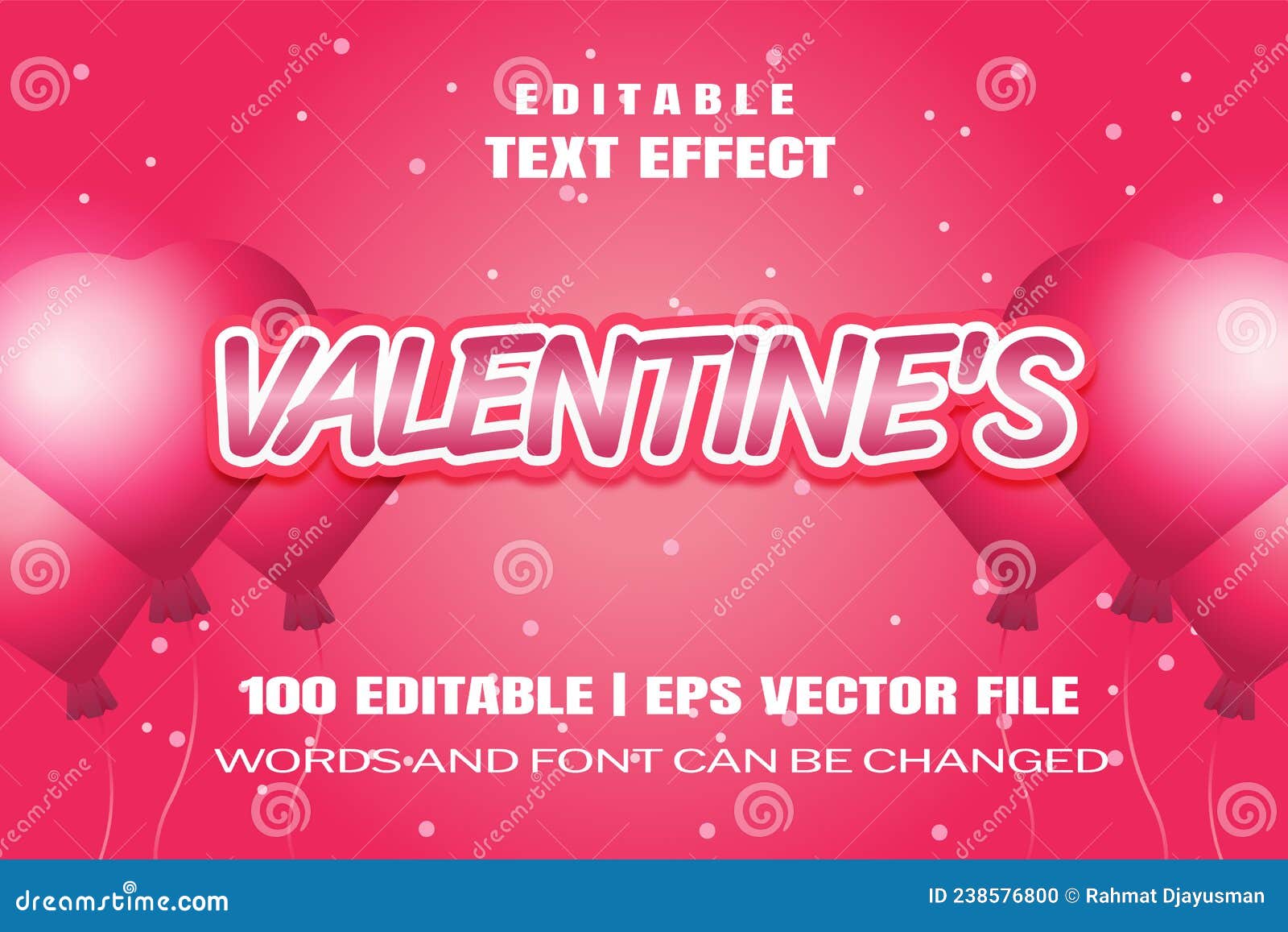 Valentines text effect stock vector. Illustration of happy - 238576800