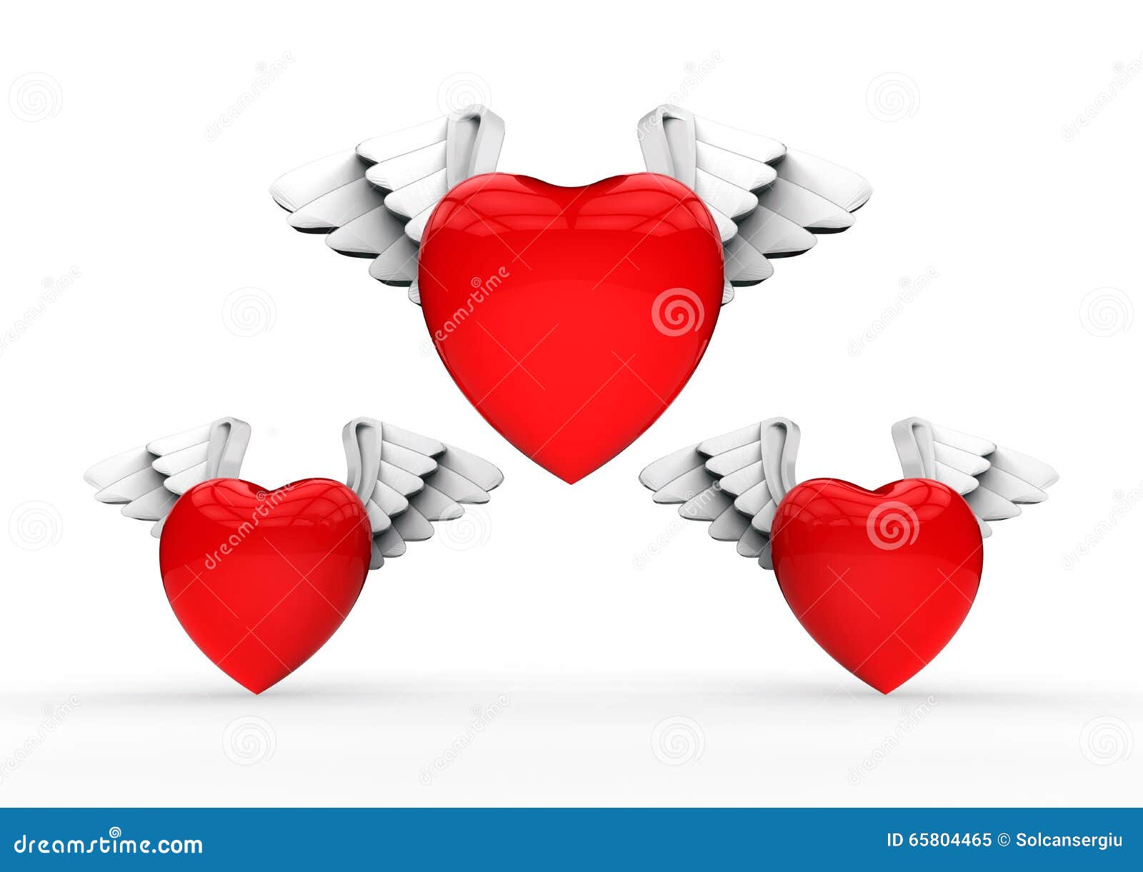 Valentines Winged hearts stock illustration. Illustration of glow ...