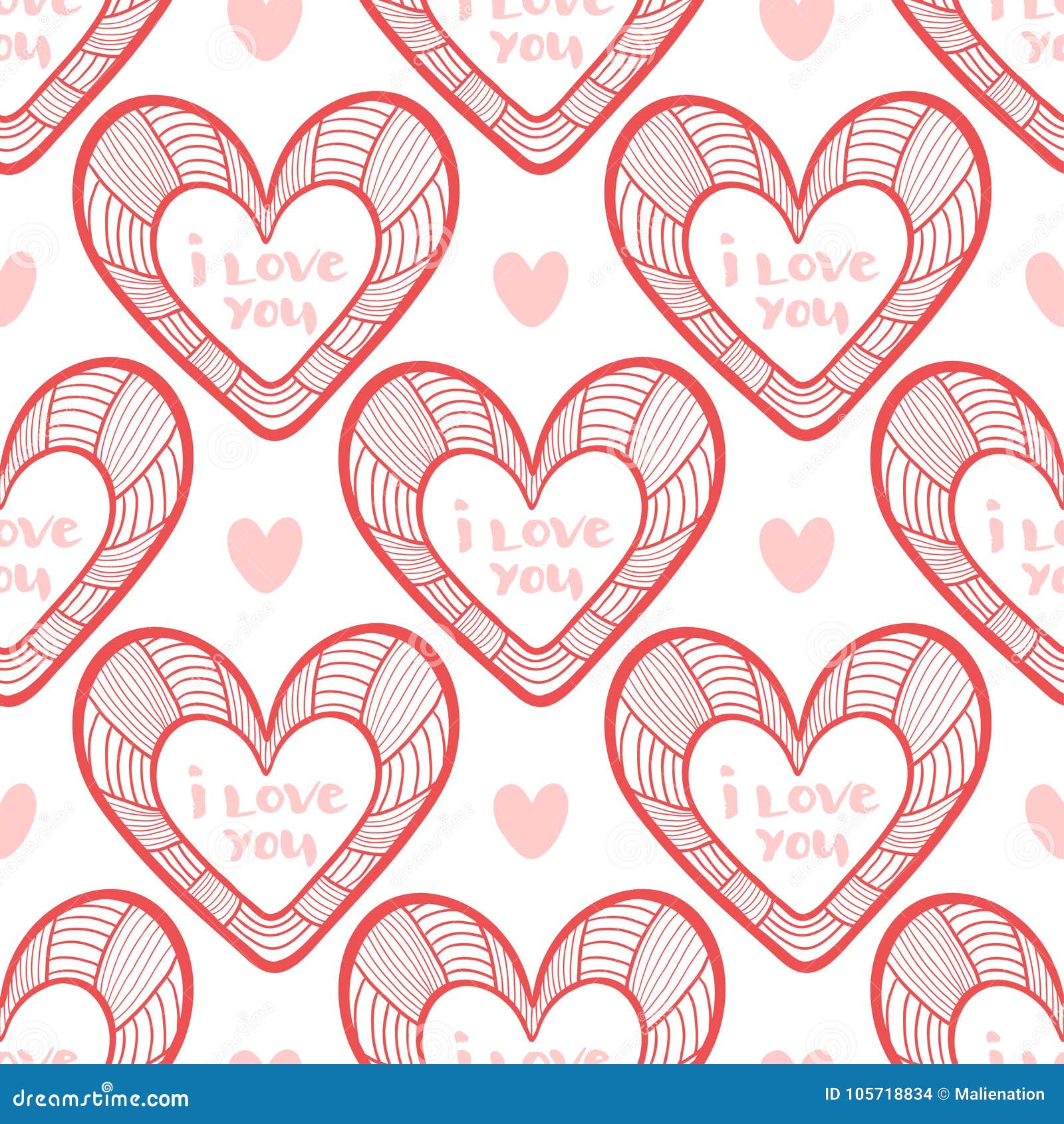 Valentines Wrapping Pattern with Hearts. Vector Texture for Packaging ...