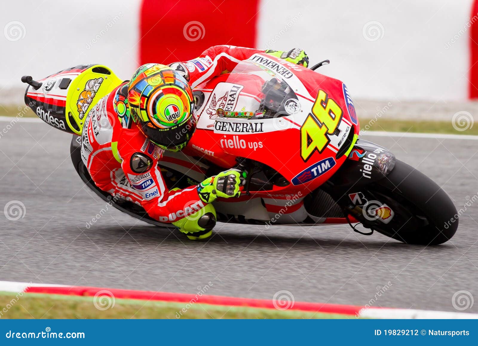 Valentino Rossi Racing at Catalunya Circuit Editorial Photography ...