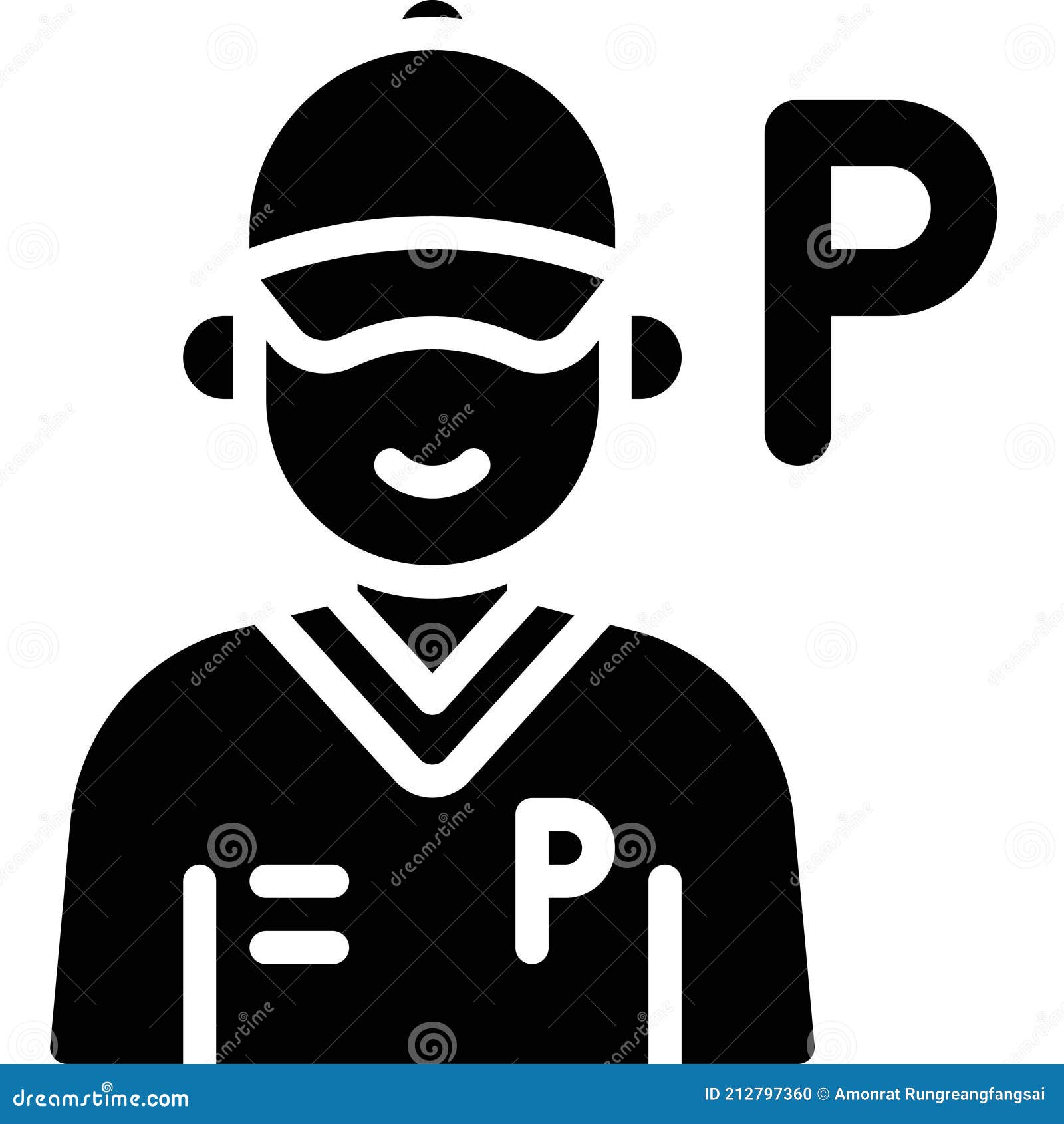 Valet Boy Icon, Parking Lot Related Vector Stock Vector - Illustration ...